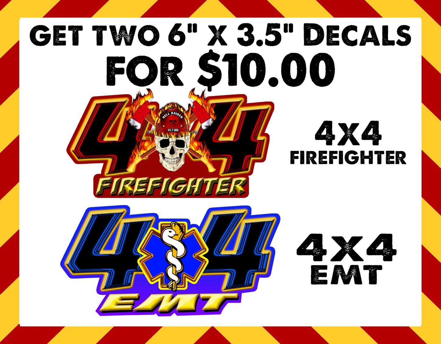 Window Decal - 4x4 Firefighter or 4x4 EMT Decals 2 for $10 – Powercall ...