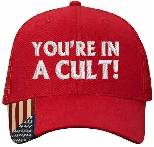 MAKE AMERICA GREAT AGAIN Parody YOU’RE IN A CULT Hat Anti Trump EMBROI ...