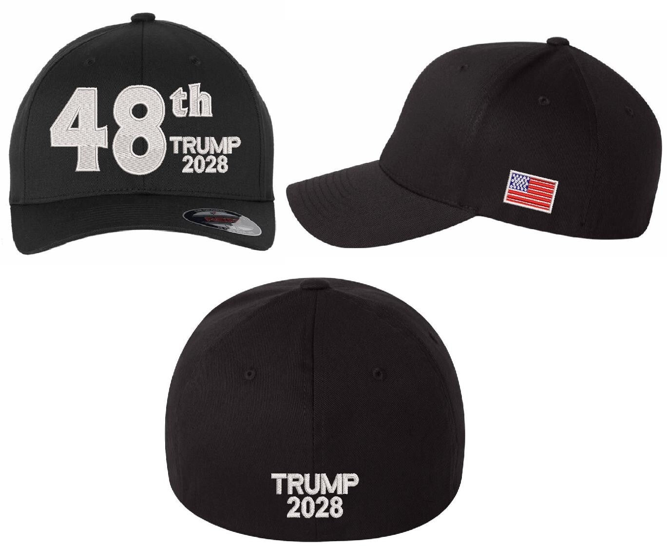 Trump 2028 Hat President 48th Make America Great Again Flex Fit Hat BL ...