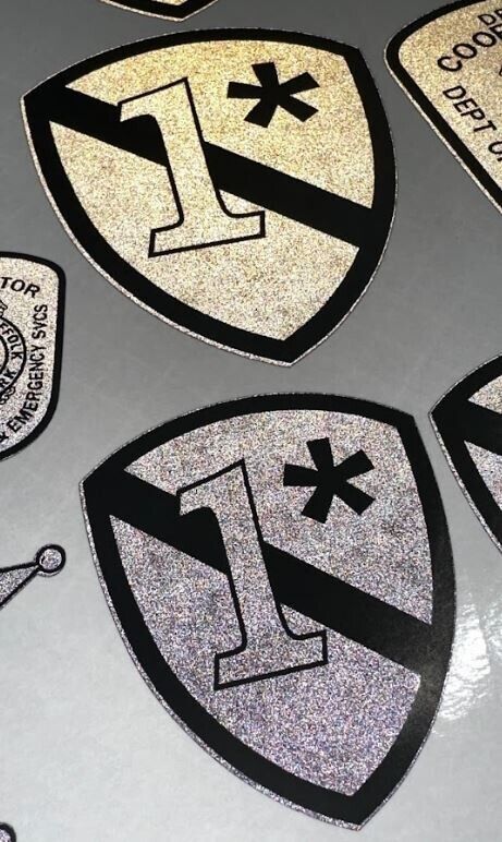 Police Officer Decal - 1 Asterisk BLACKOUT REFLECTIVE Set of 2 Decals ...