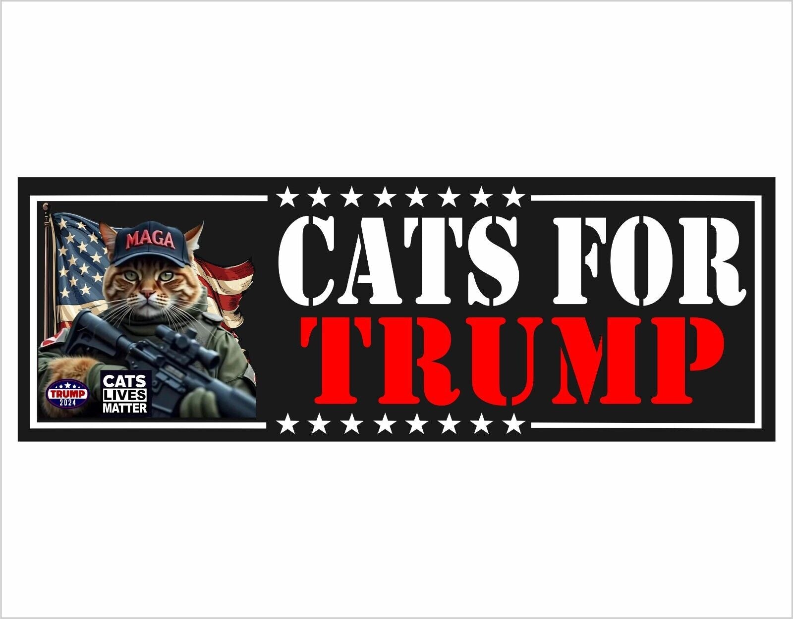 Cats for Trump Bumper Sticker or Magnet Trump Vance 2024 MAGA Save Ame ...