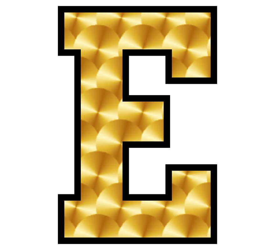 Gold Leaf Printed Reflective Letter E – Powercall Sirens LLC