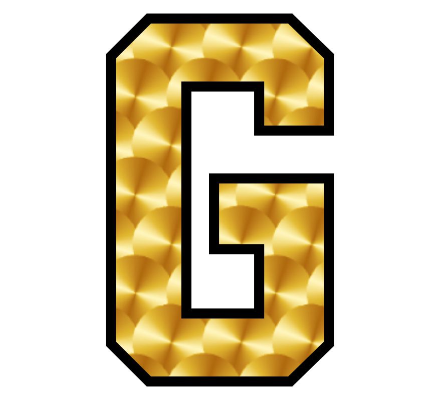 Gold Leaf Printed Reflective Letter G – Powercall Sirens LLC