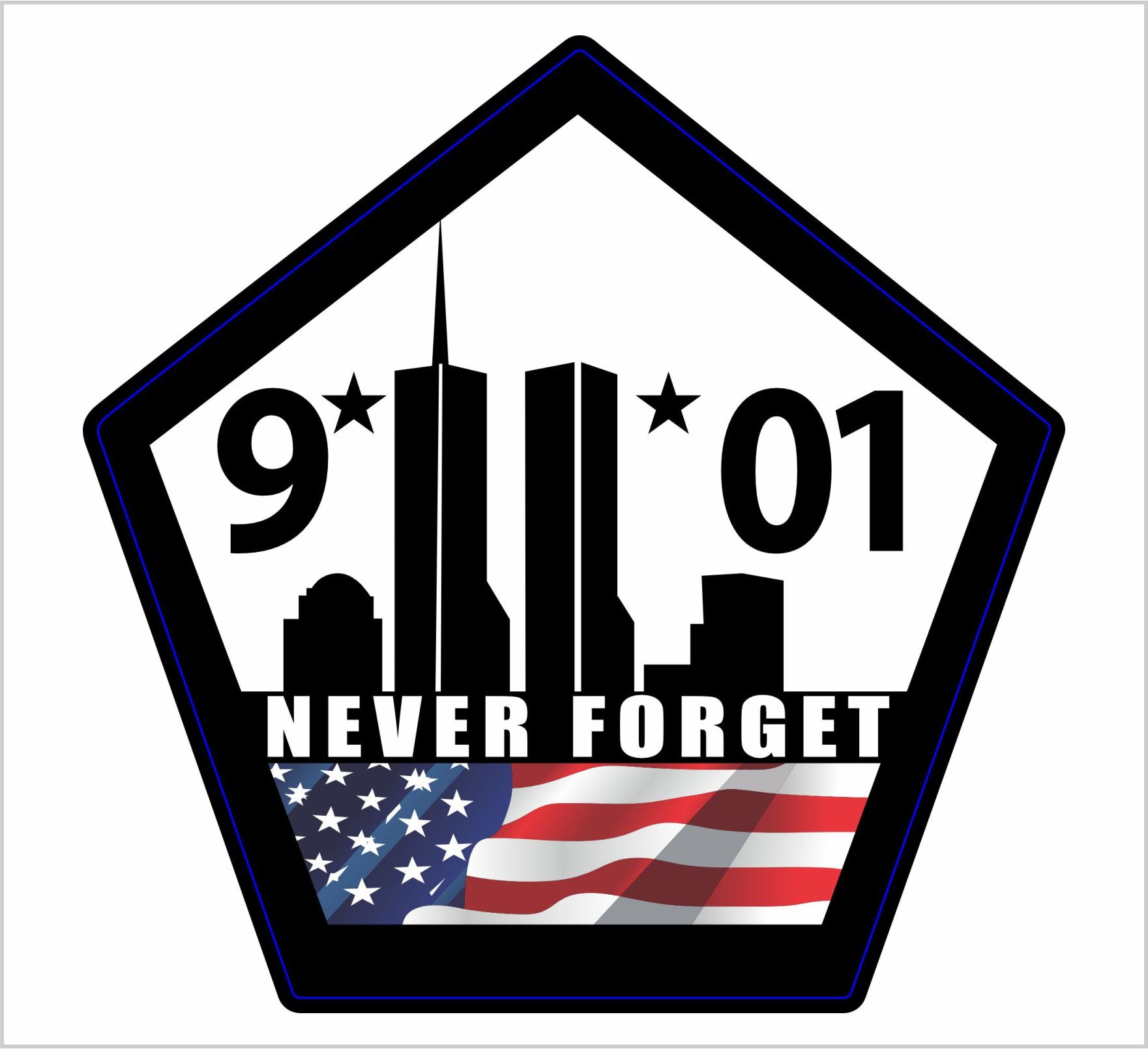 Pentagon Never Forget Afron Firefighter Memorial Decal – Powercall ...