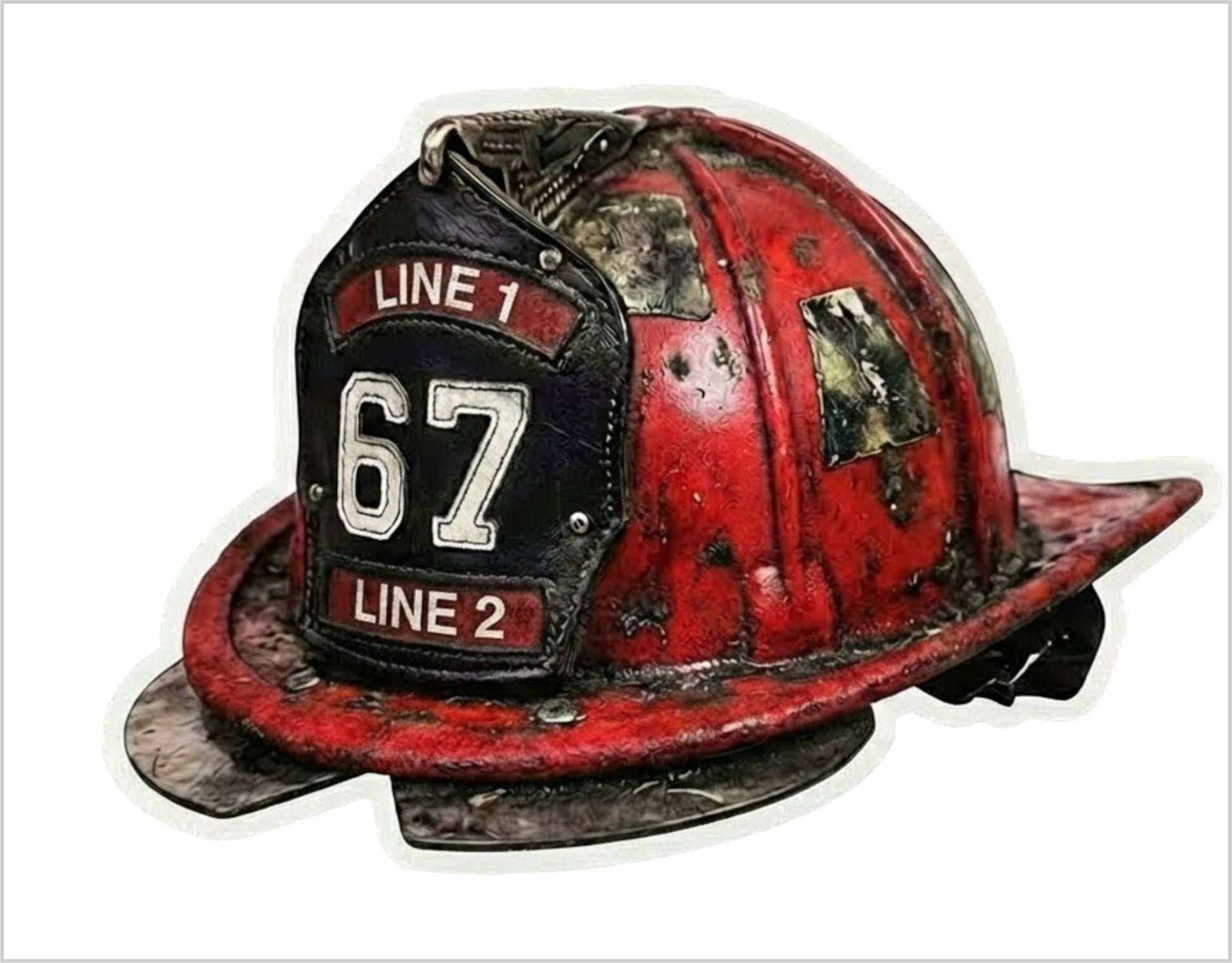 Firefighter Helmet Custom Made Helmet or Window Decal - FULLY CUSTOMIZ ...
