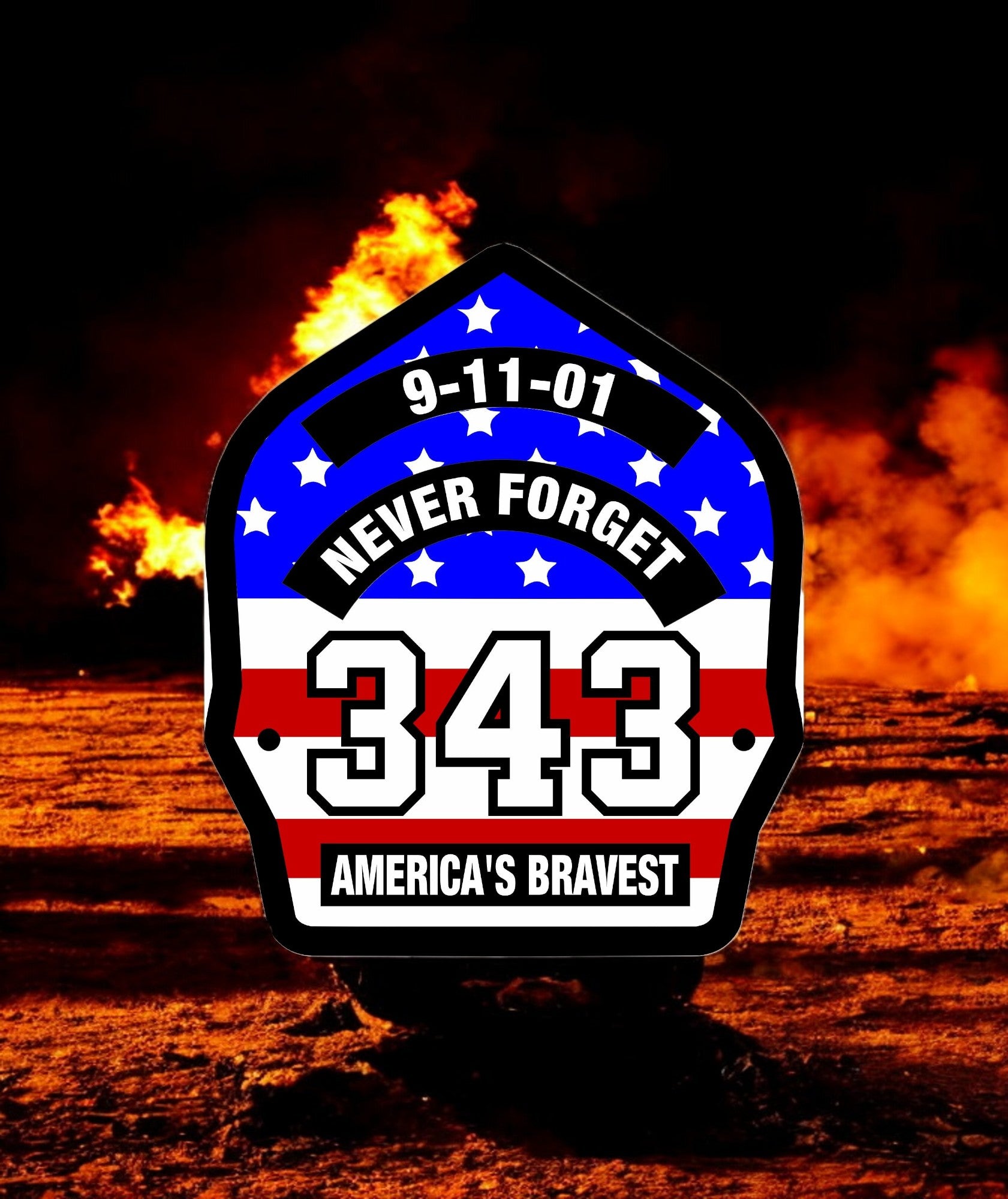 Firefighter Decal - USA 343 Powershield Memorial Window Sticker 911 Me ...
