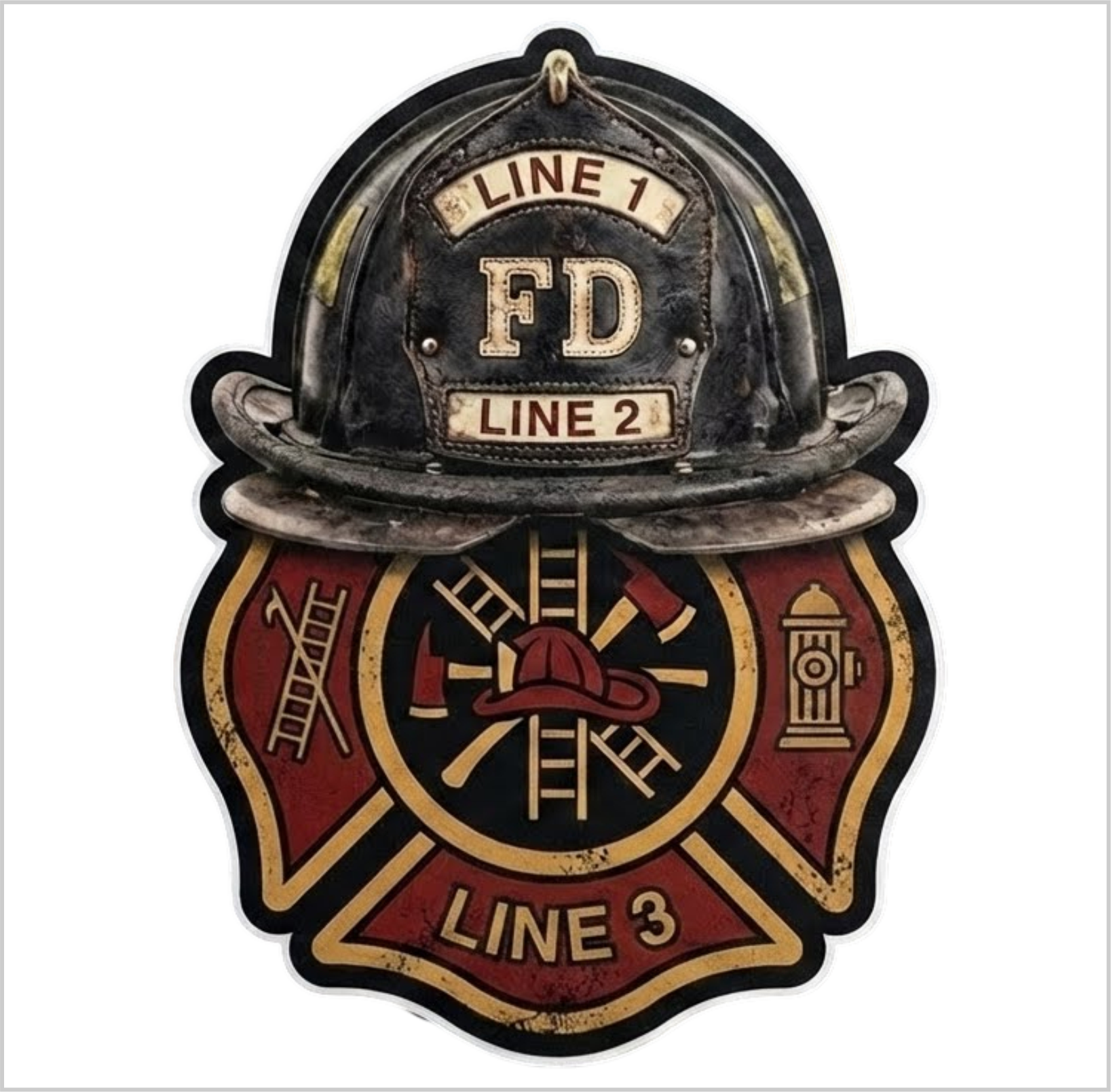Firefighter Maltese Cross Helmet Custom Made Helmet or Window Decal ...