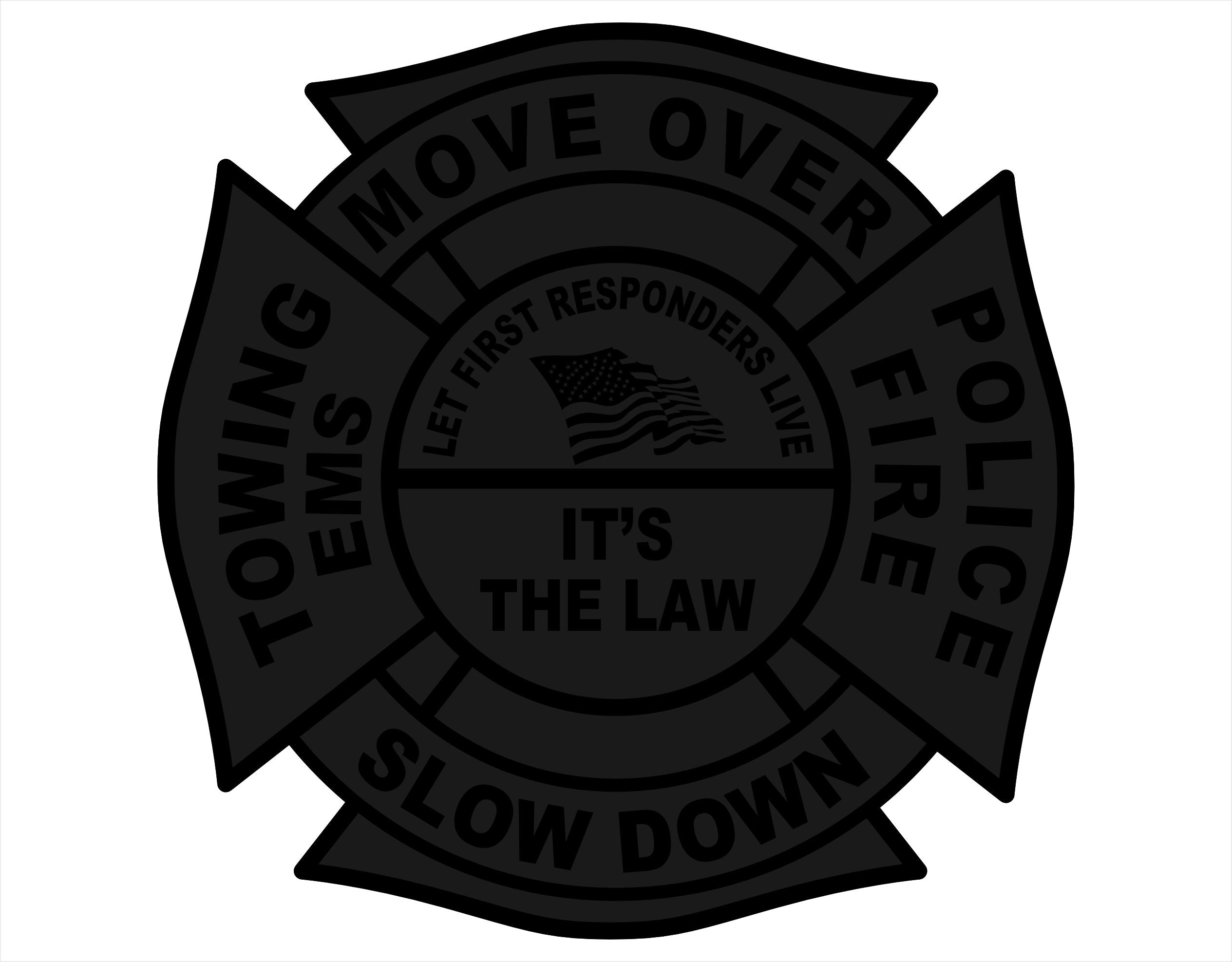 Window Decal - MOVE OVER Slow Down Blacklite Decal – Powercall Sirens LLC