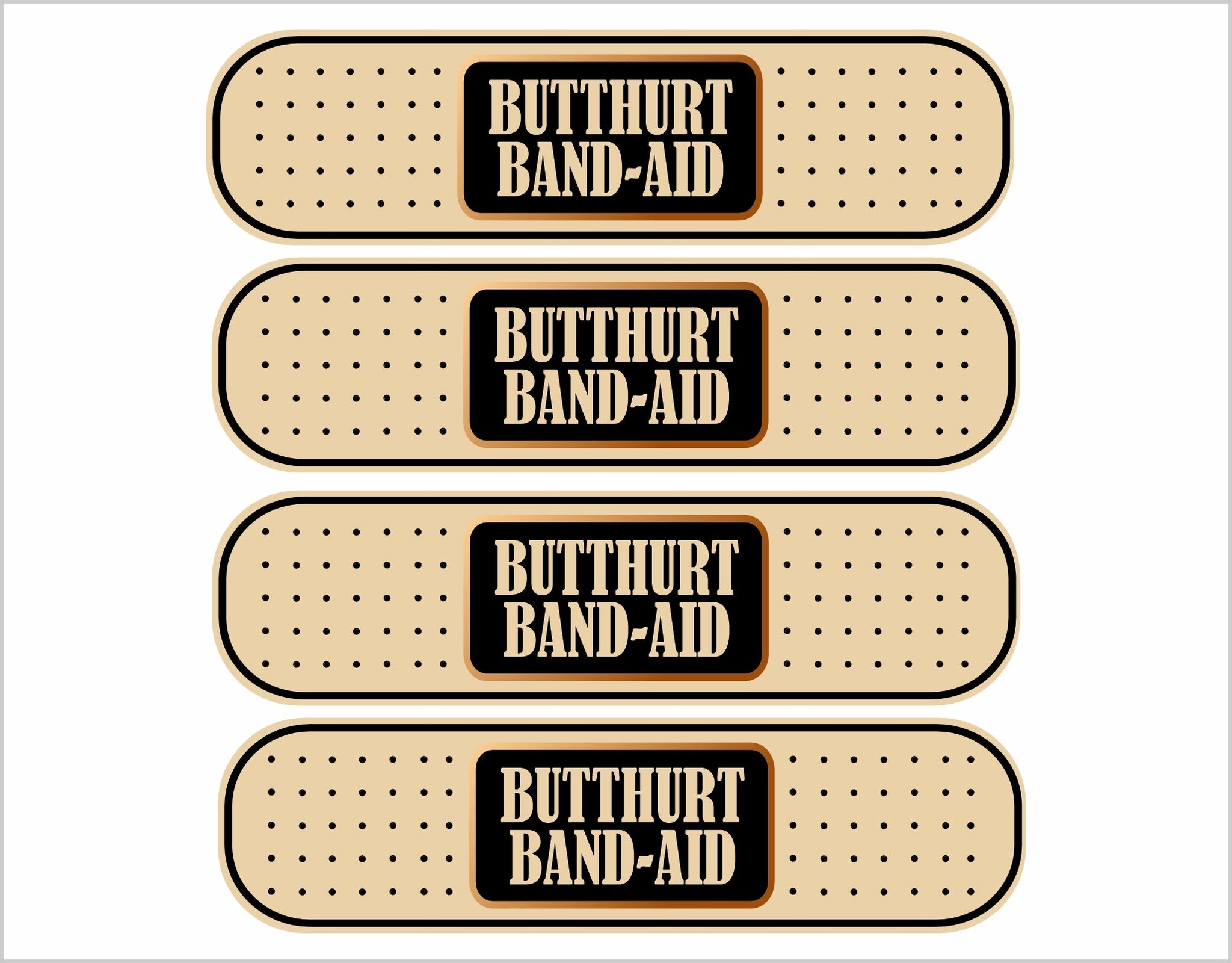 Window Decal - Set of 4 Butthurt Band Aid Decals – Powercall Sirens LLC