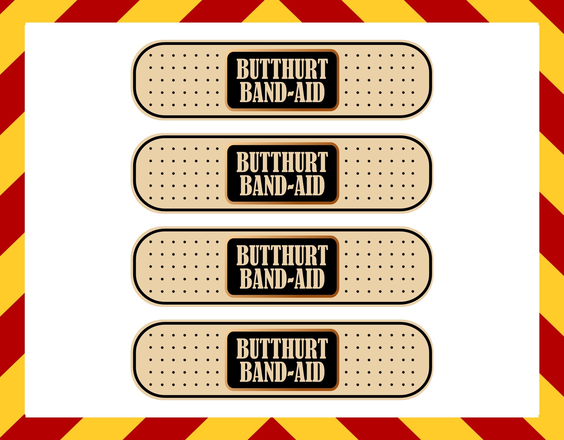 Window Decal - Butt Hurt Band Aid 4 Pack – Powercall Sirens LLC