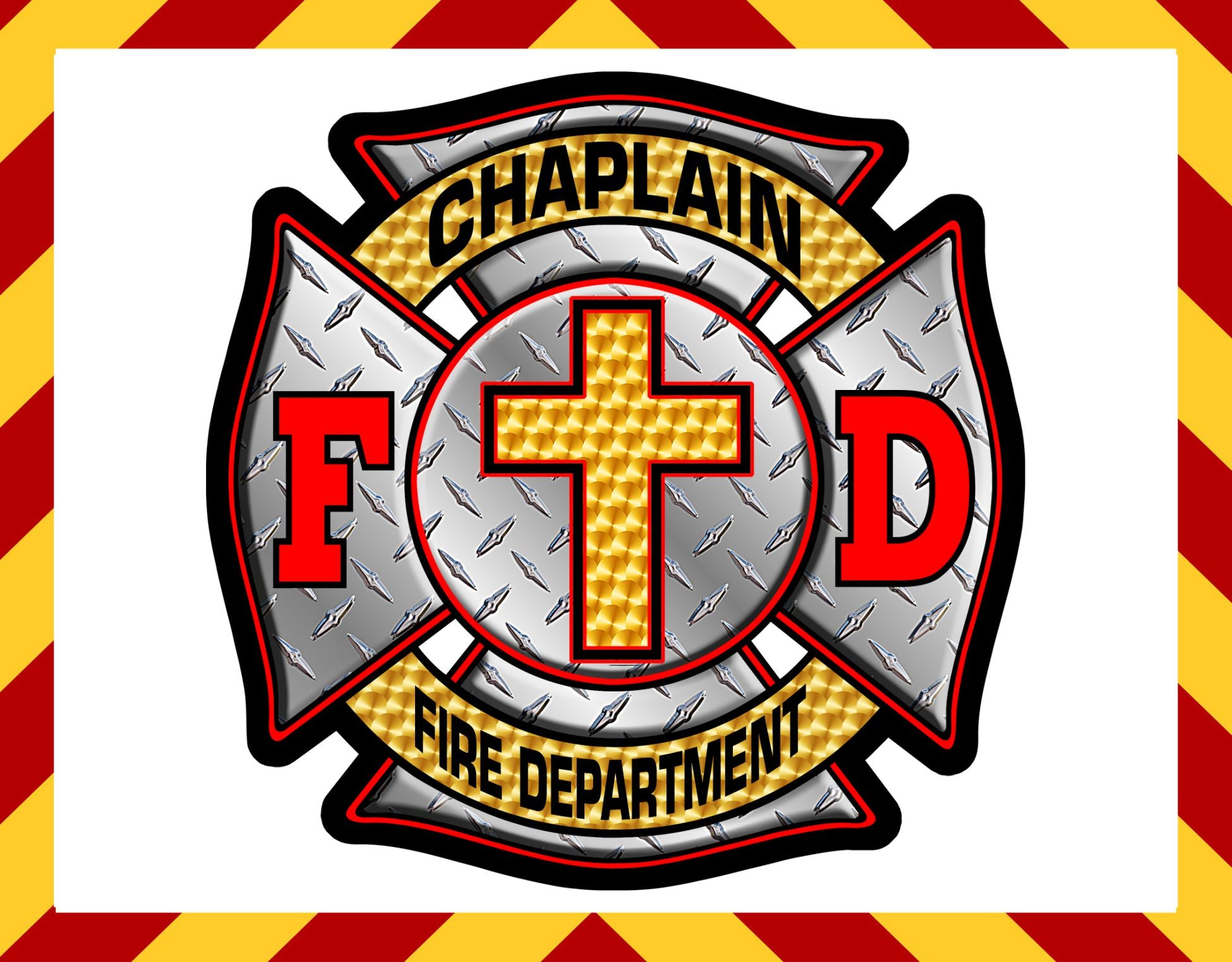 Chaplain Fire Dept Diamond Plate Maltese – Powercall Sirens LLC