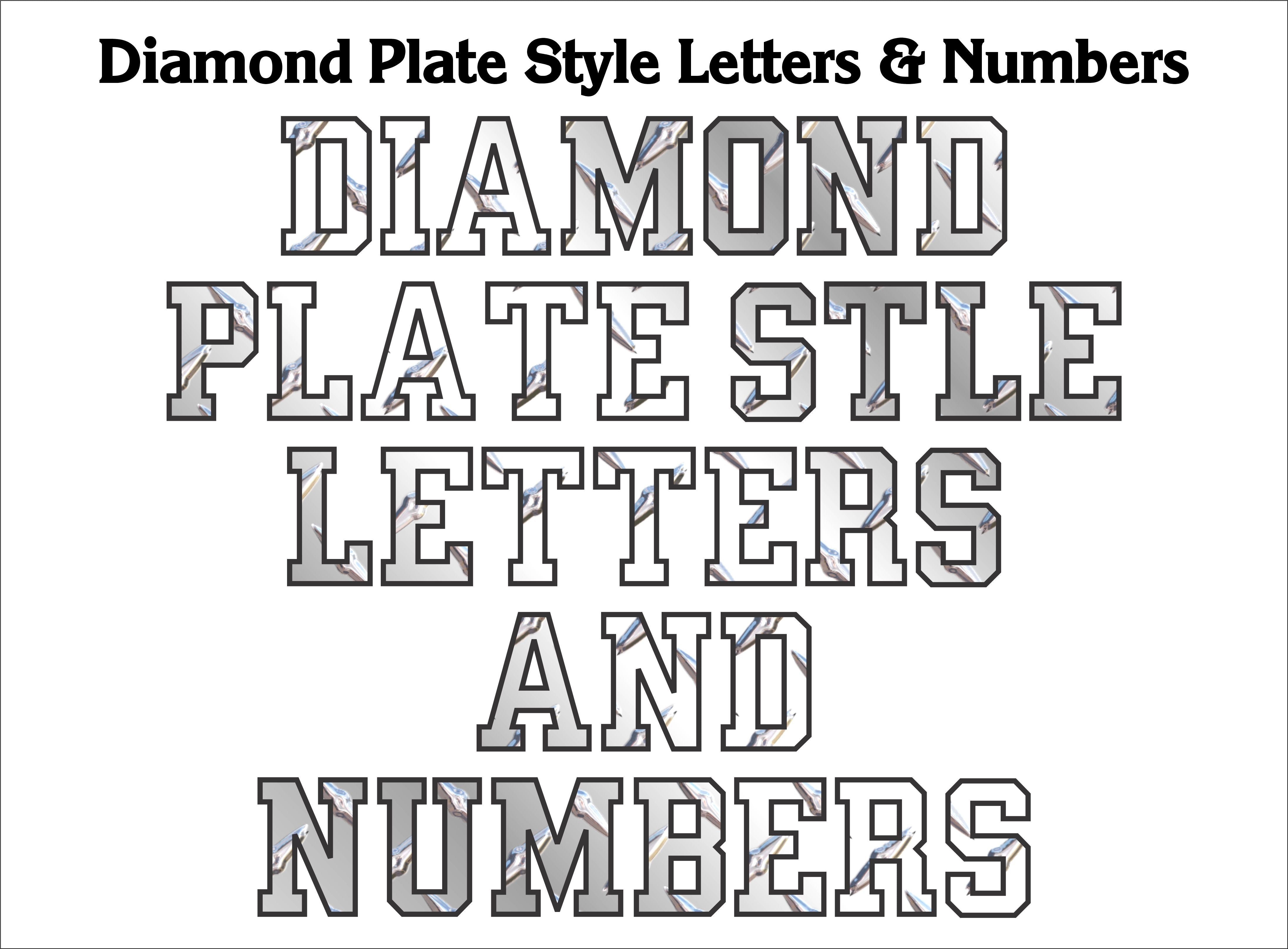 Diamond Plate Style Letter and Number Reflective Decals – Powercall ...