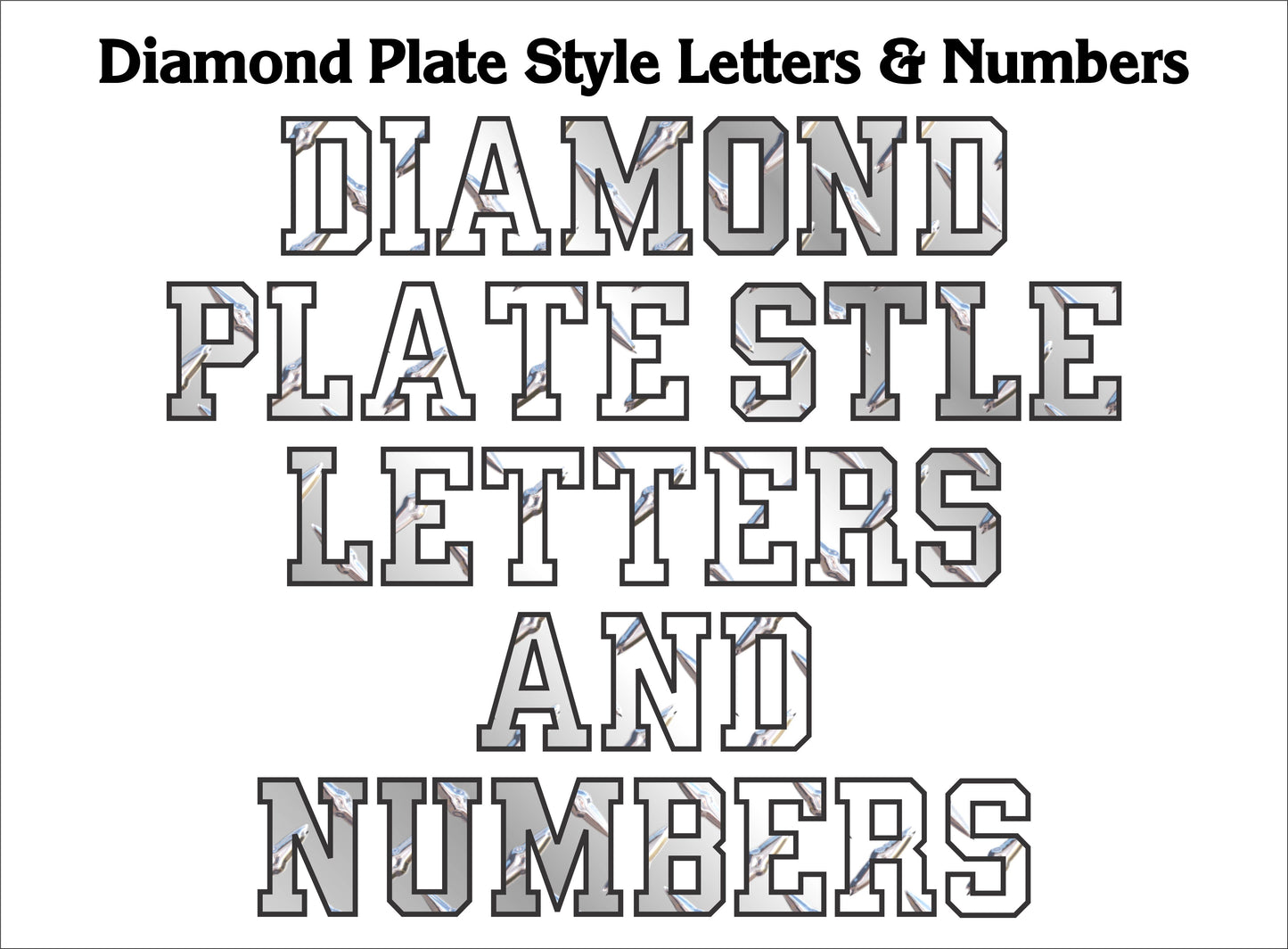 Diamond Plate Style Letter and Number Reflective Decals – Powercall ...