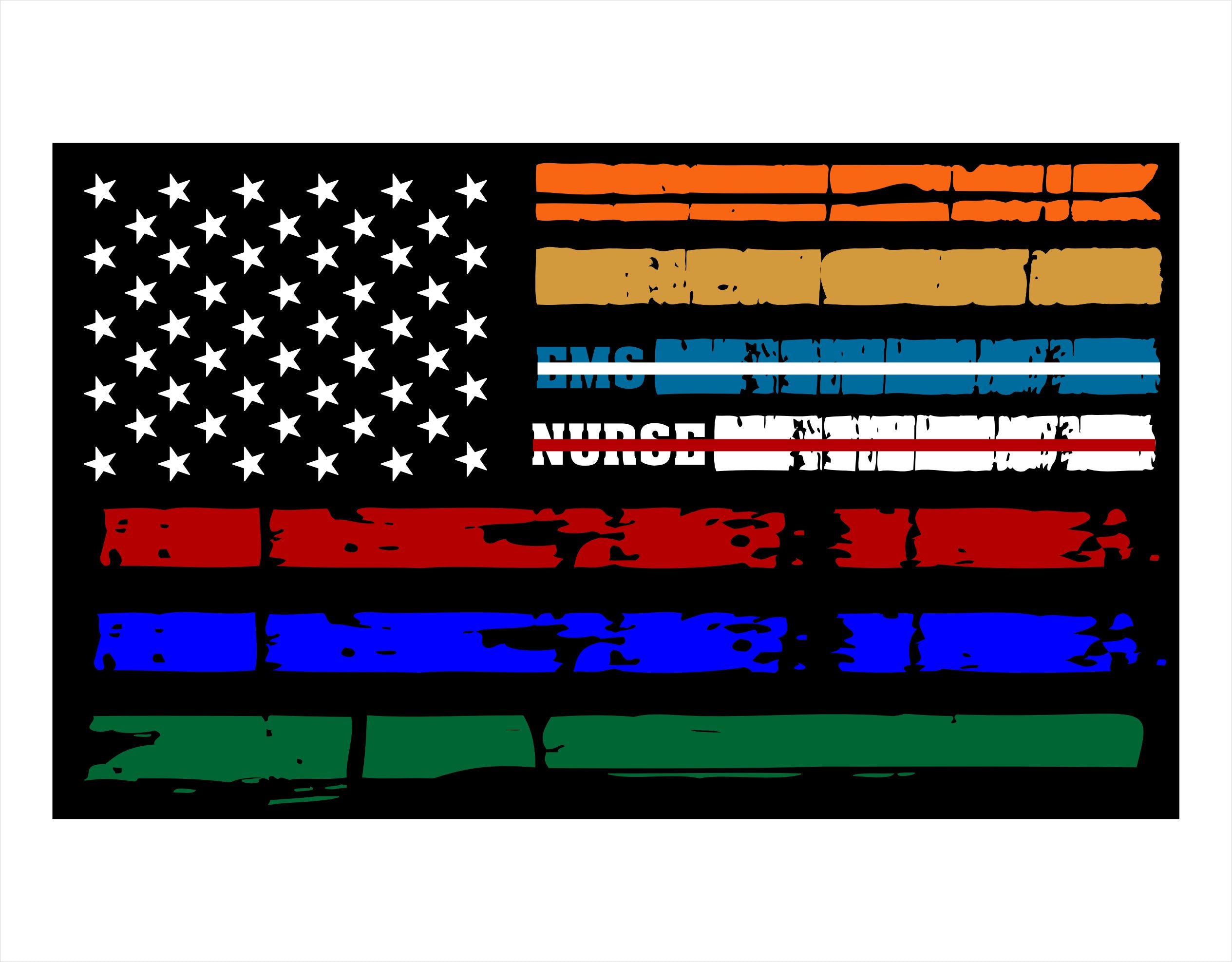 Window Decal - United Fire Nurse Police EMS Flag Decal – Powercall ...
