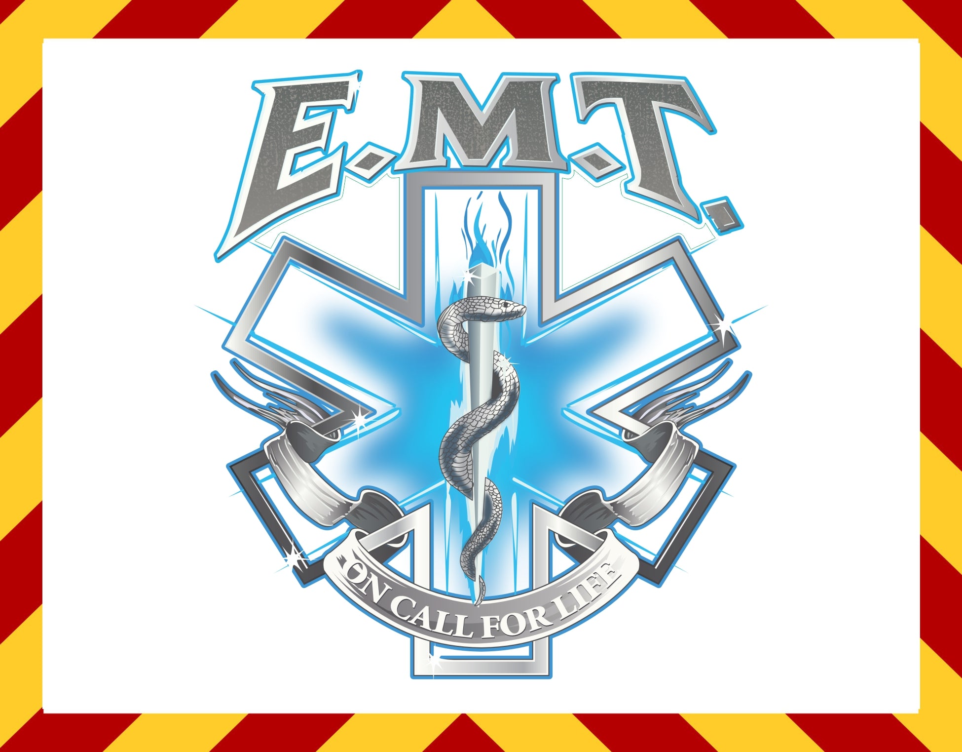 Window Decal - EMT Star Call for LIfe Decal – Powercall Sirens LLC
