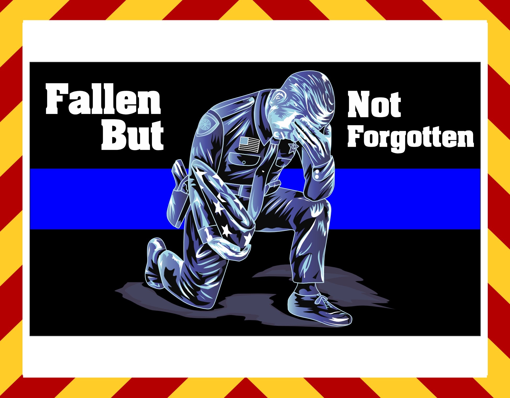 Window Decal - Fallen Not Forgotten Police Design – Powercall Sirens LLC
