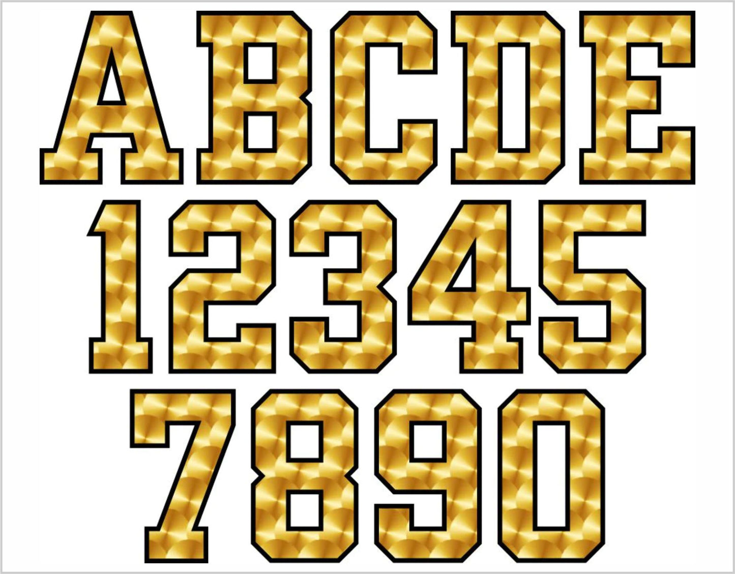Gold Leaf Printed Reflective Numbers & Letters – Powercall Sirens LLC