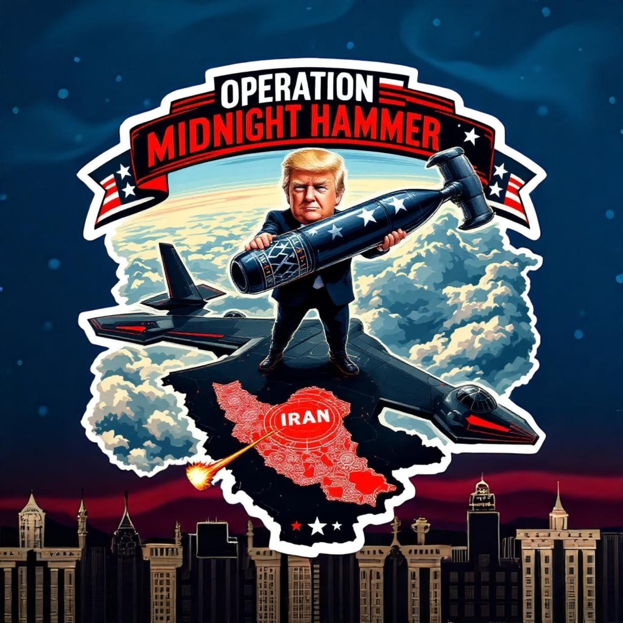 Trump Midnight Hammer Stealth Political Window Sticker Decal | Operati ...