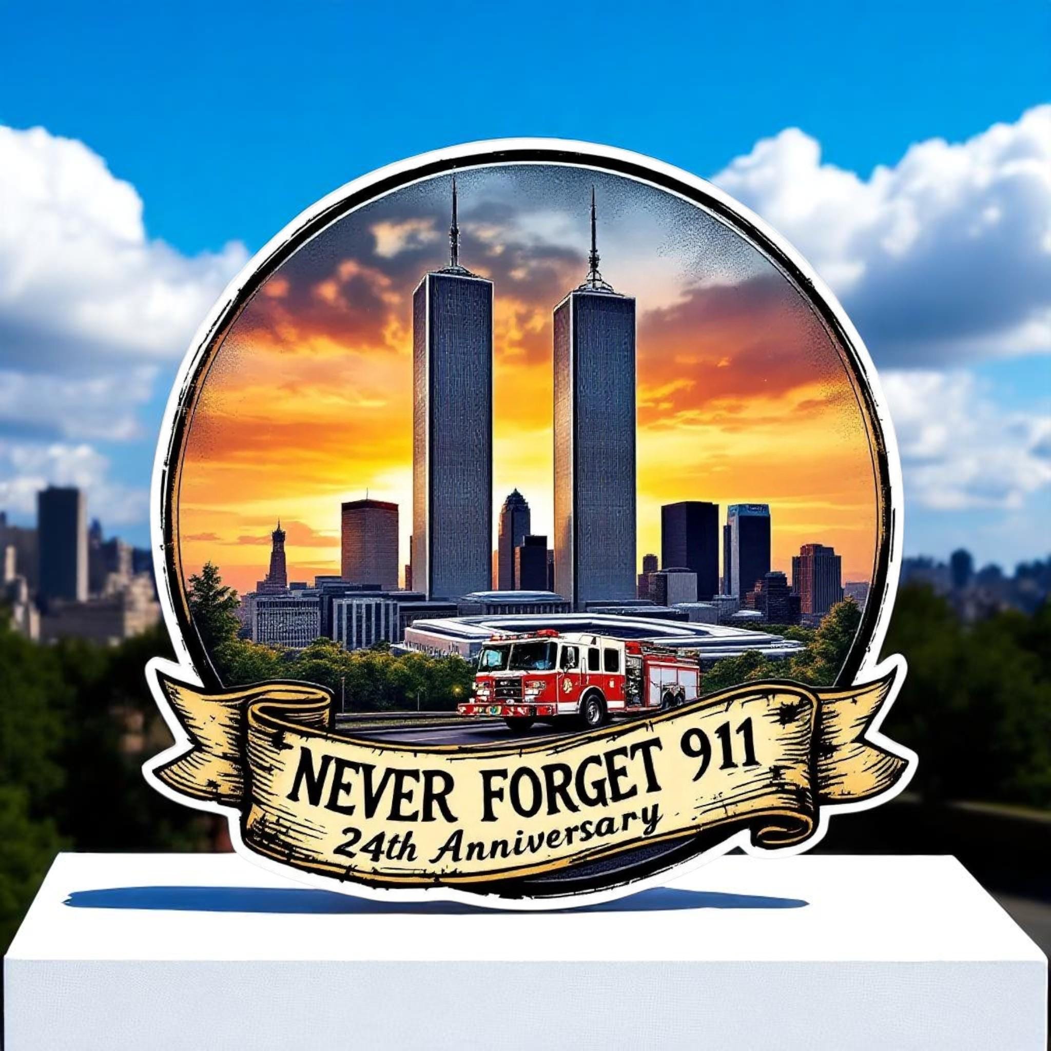 Firefighter Sticker 911 Memorial Sticker Never Forget 9-11 Pentagon Wa ...