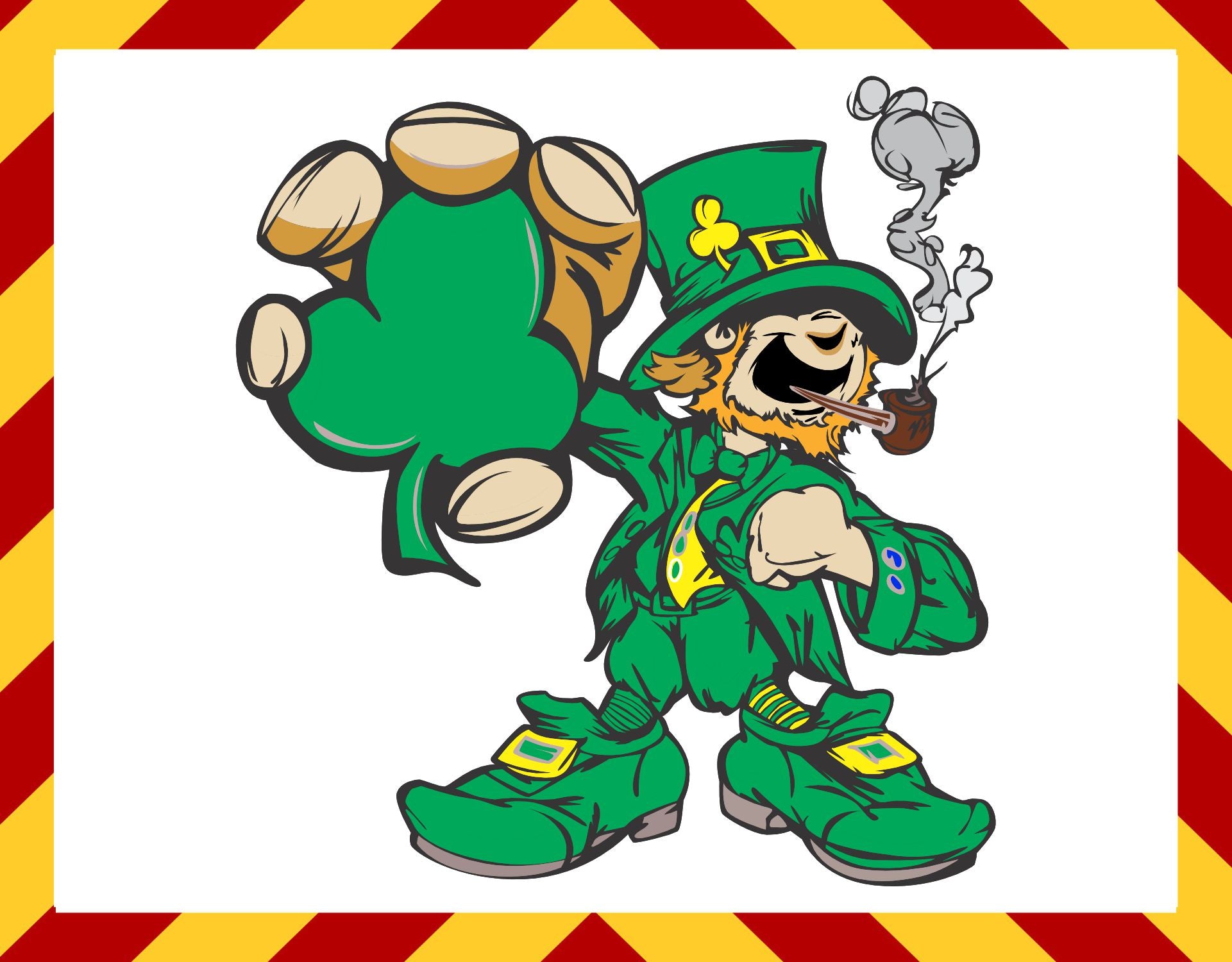 Window Sticker - Irish Guy Holding Shamrock Decal – Powercall Sirens LLC