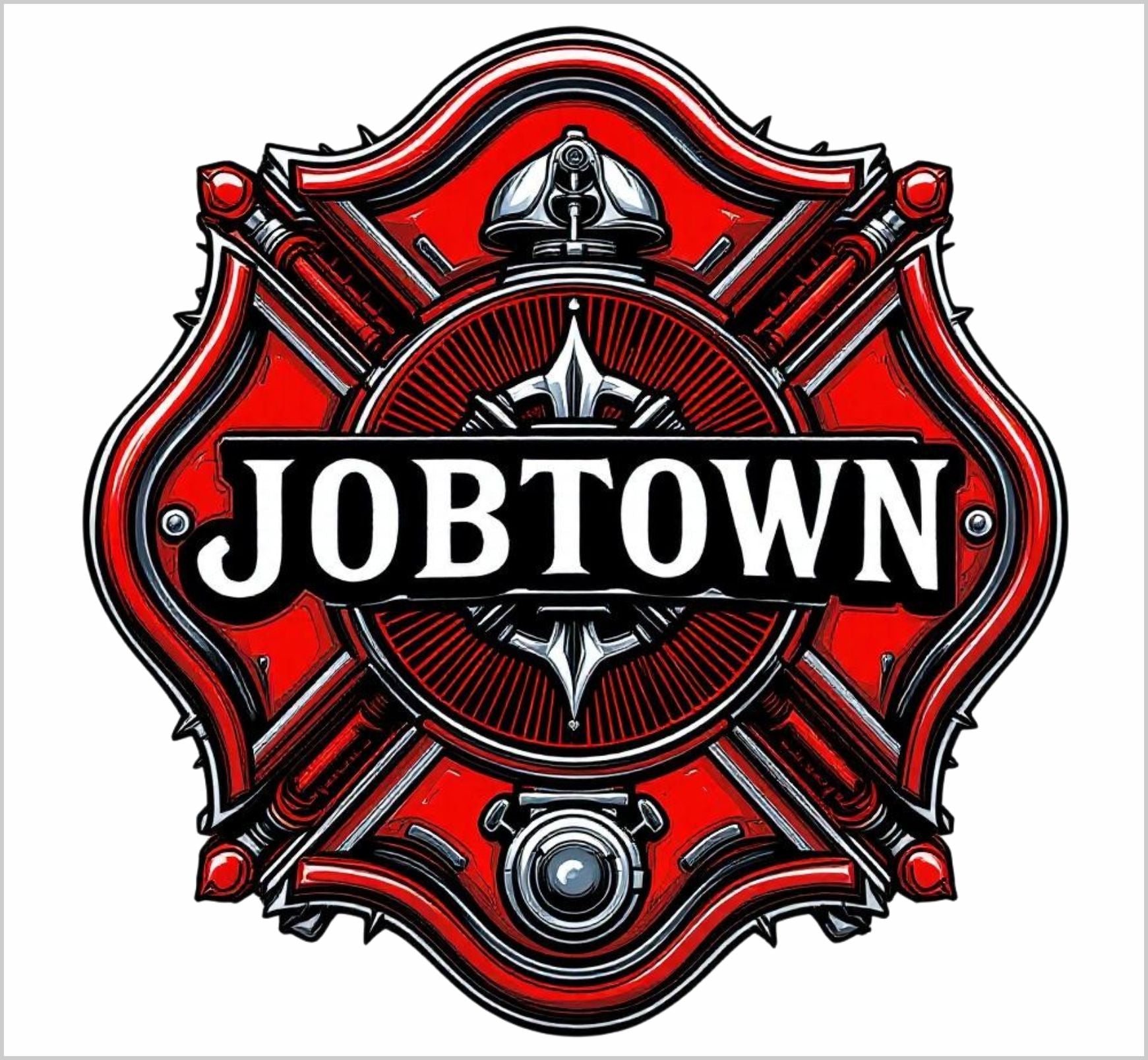 Firefighter JOBTOWN Maltese Cross AI Generated Decal – Powercall Sirens LLC