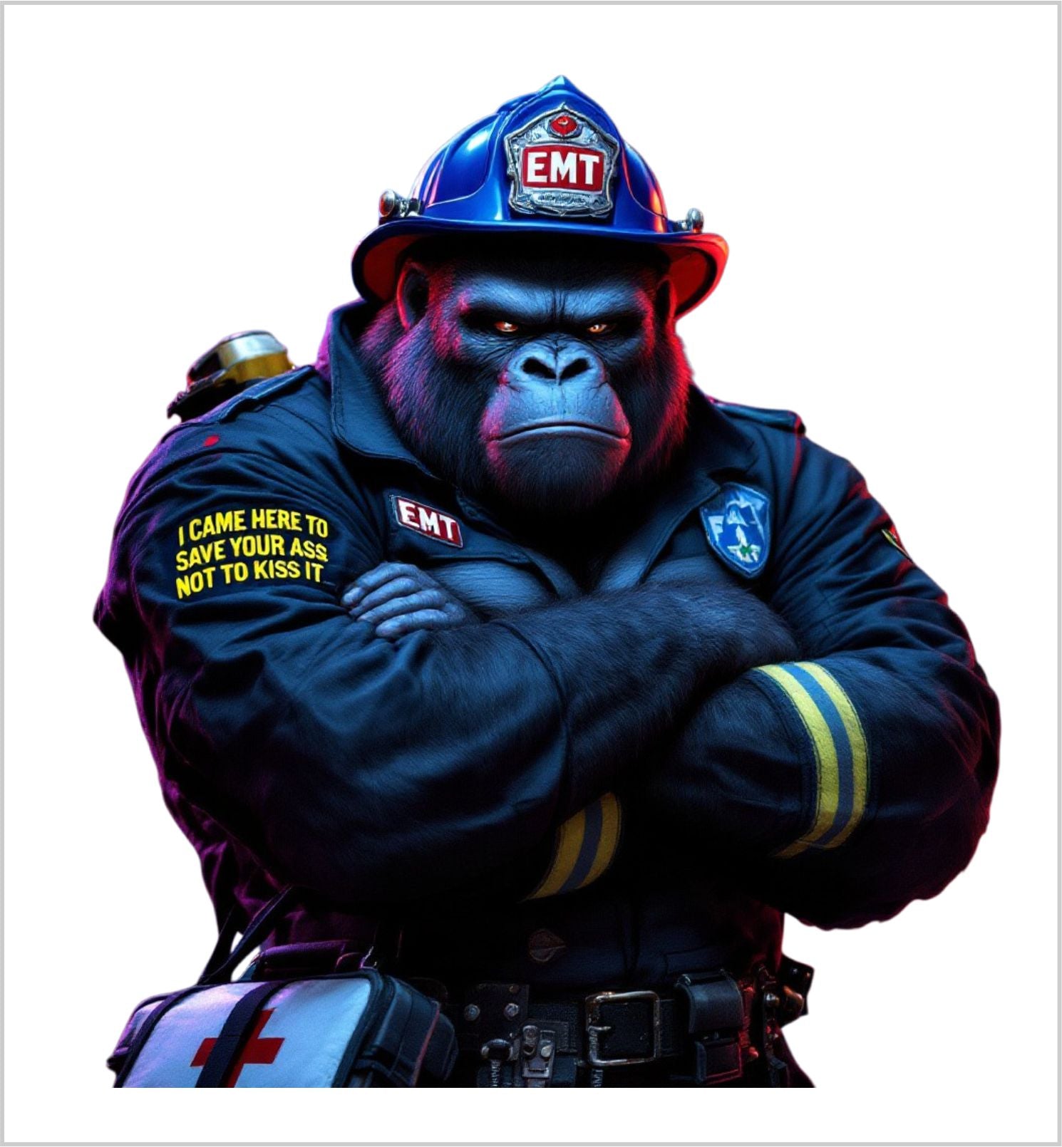 Firefighter Decal Sticker EMT Decal Monkey Save your Ass not to kiss i ...