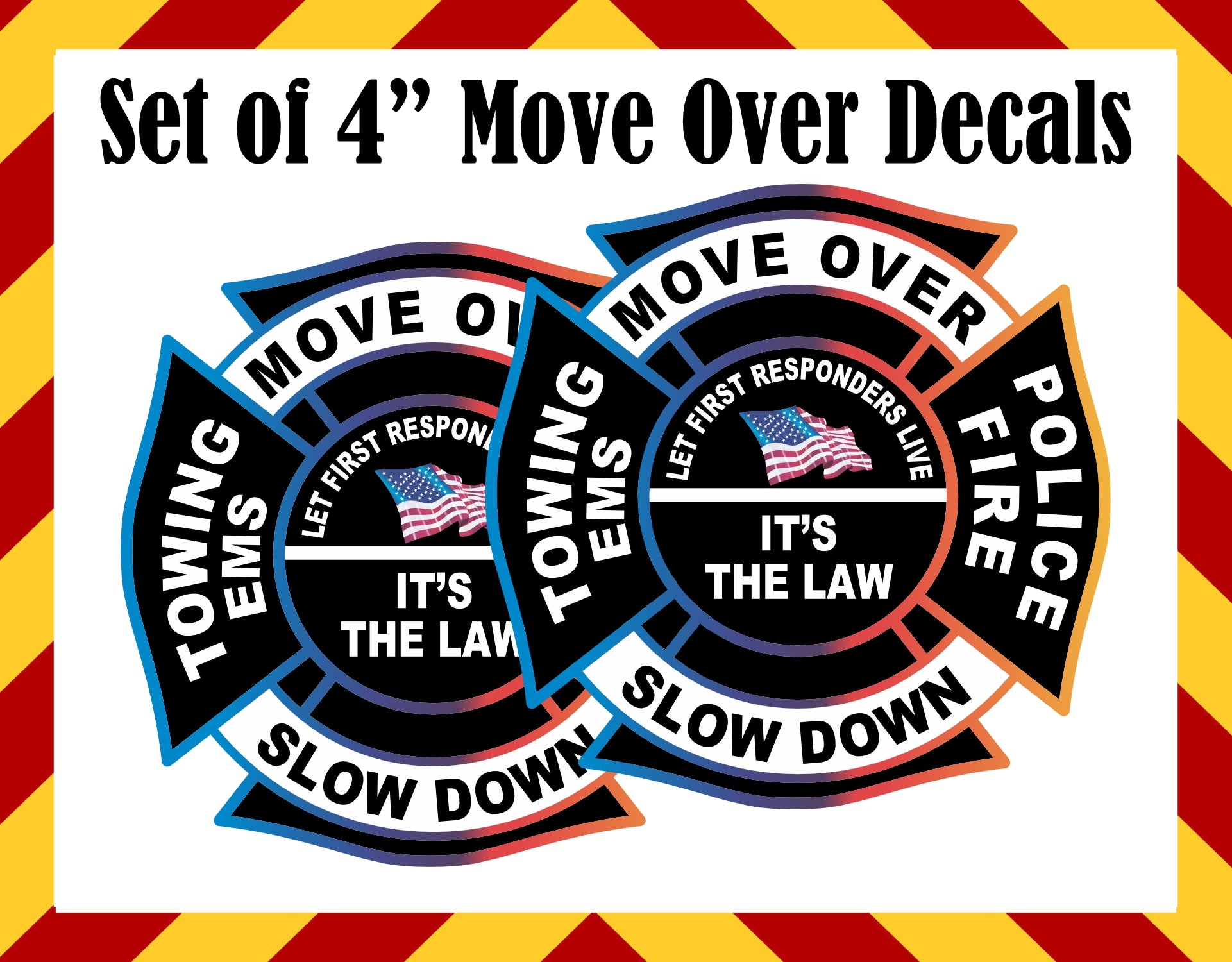 Move over slow down its the law decal – Powercall Sirens LLC