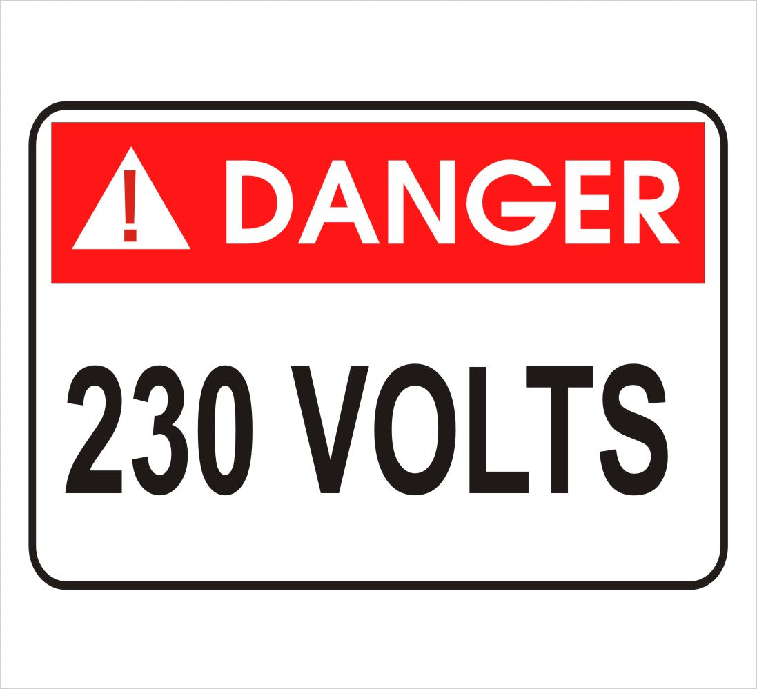 230 Volts Danger Decal – Powercall Sirens LLC