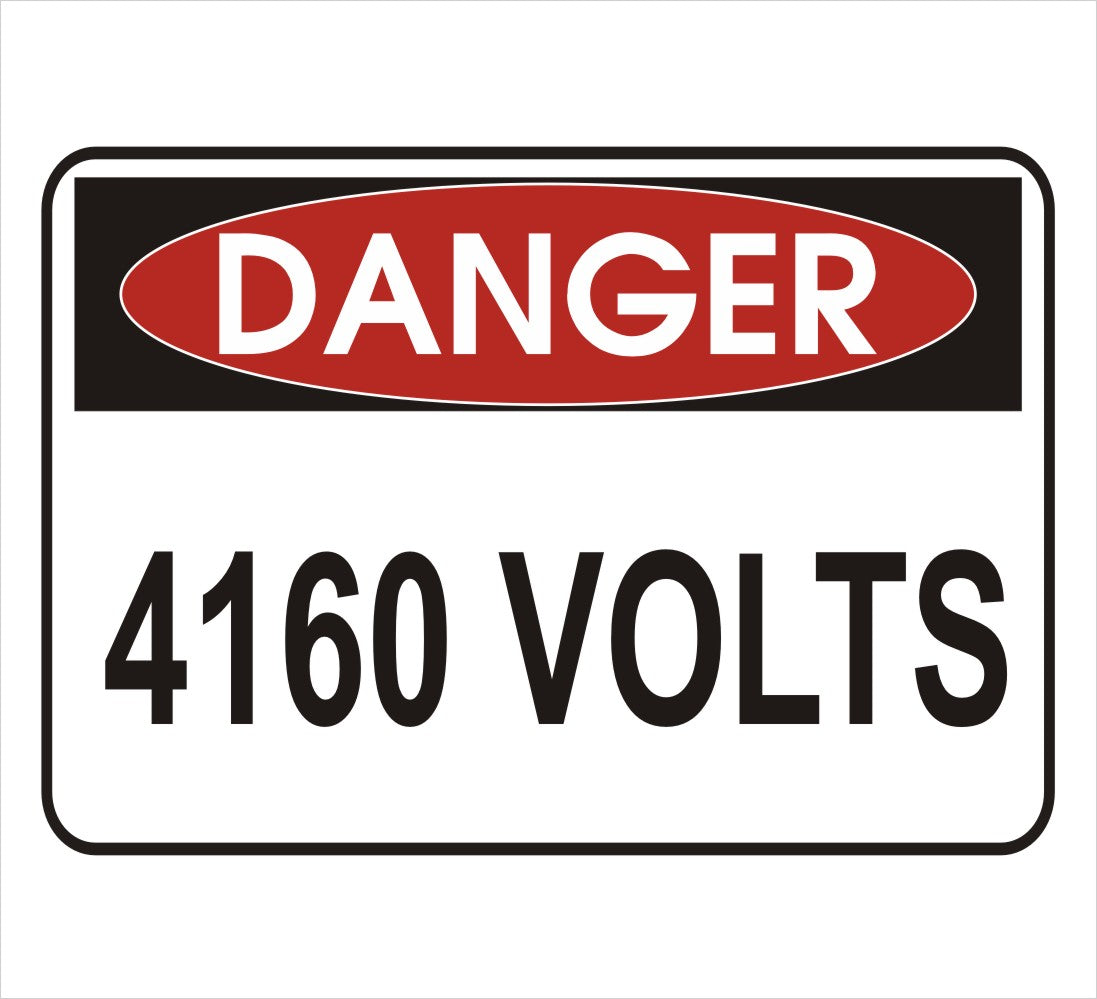 4160 Volts Danger Decal – Powercall Sirens LLC