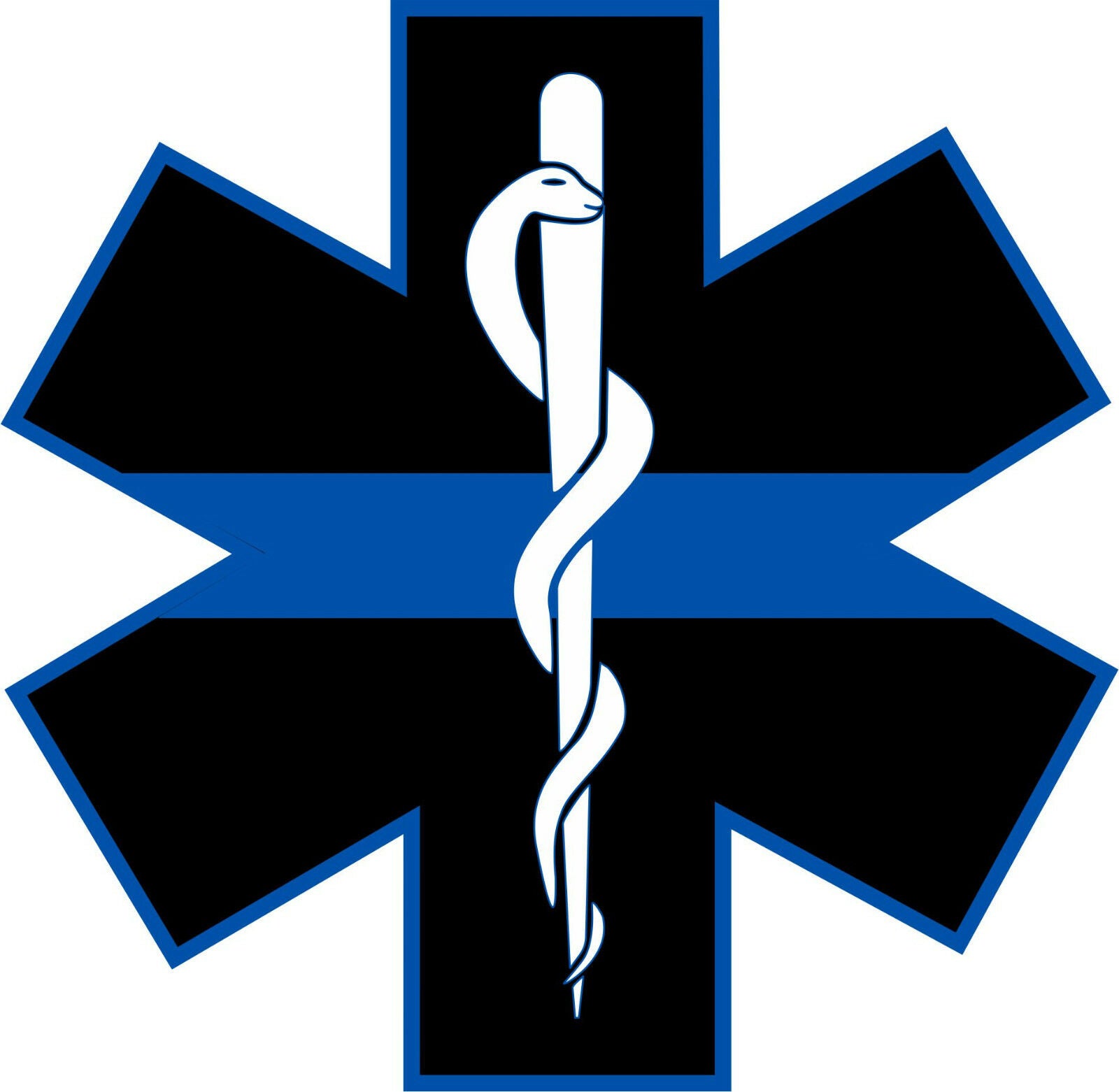 Thin Blue Line Decal - Thin Blue Line EMS Star with blue outline - Var ...