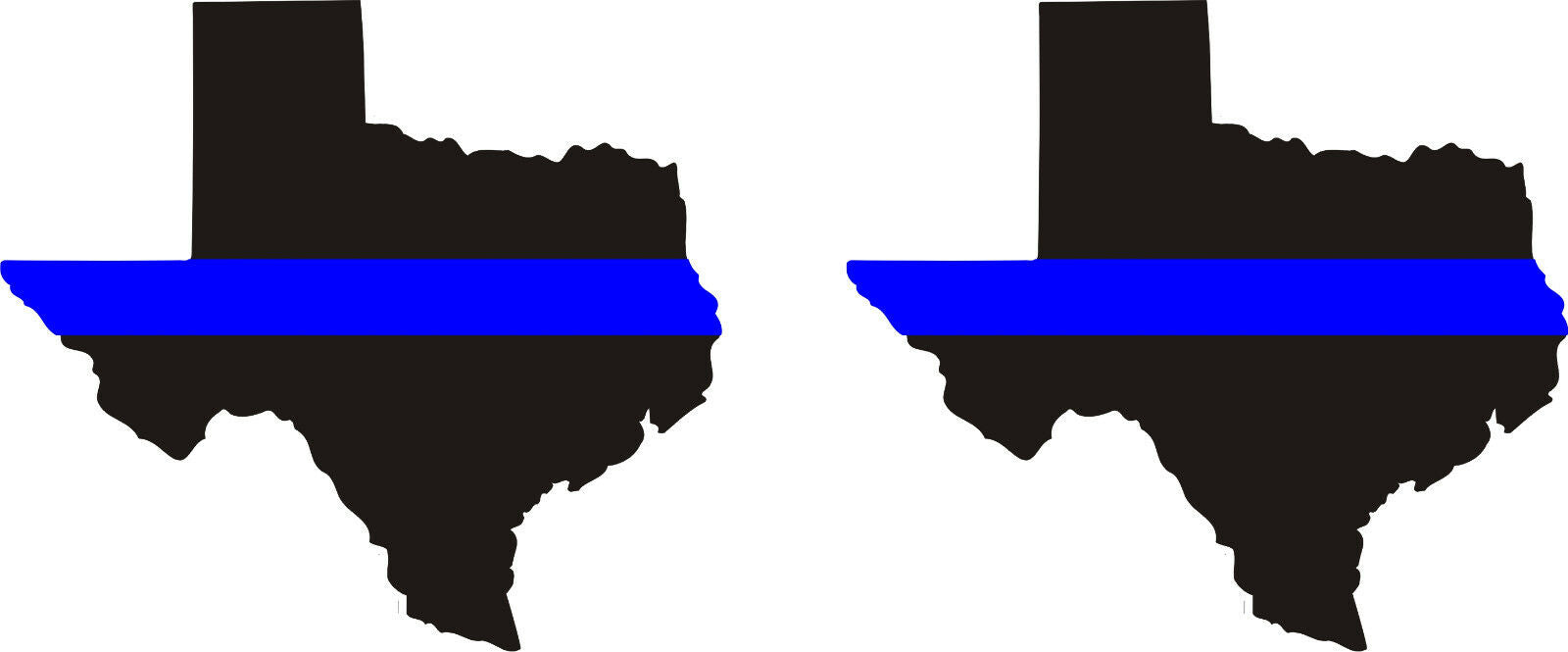 2" Thin Blue Line State of Texas (Set of 2) Exterior REFLECTIVE window ...