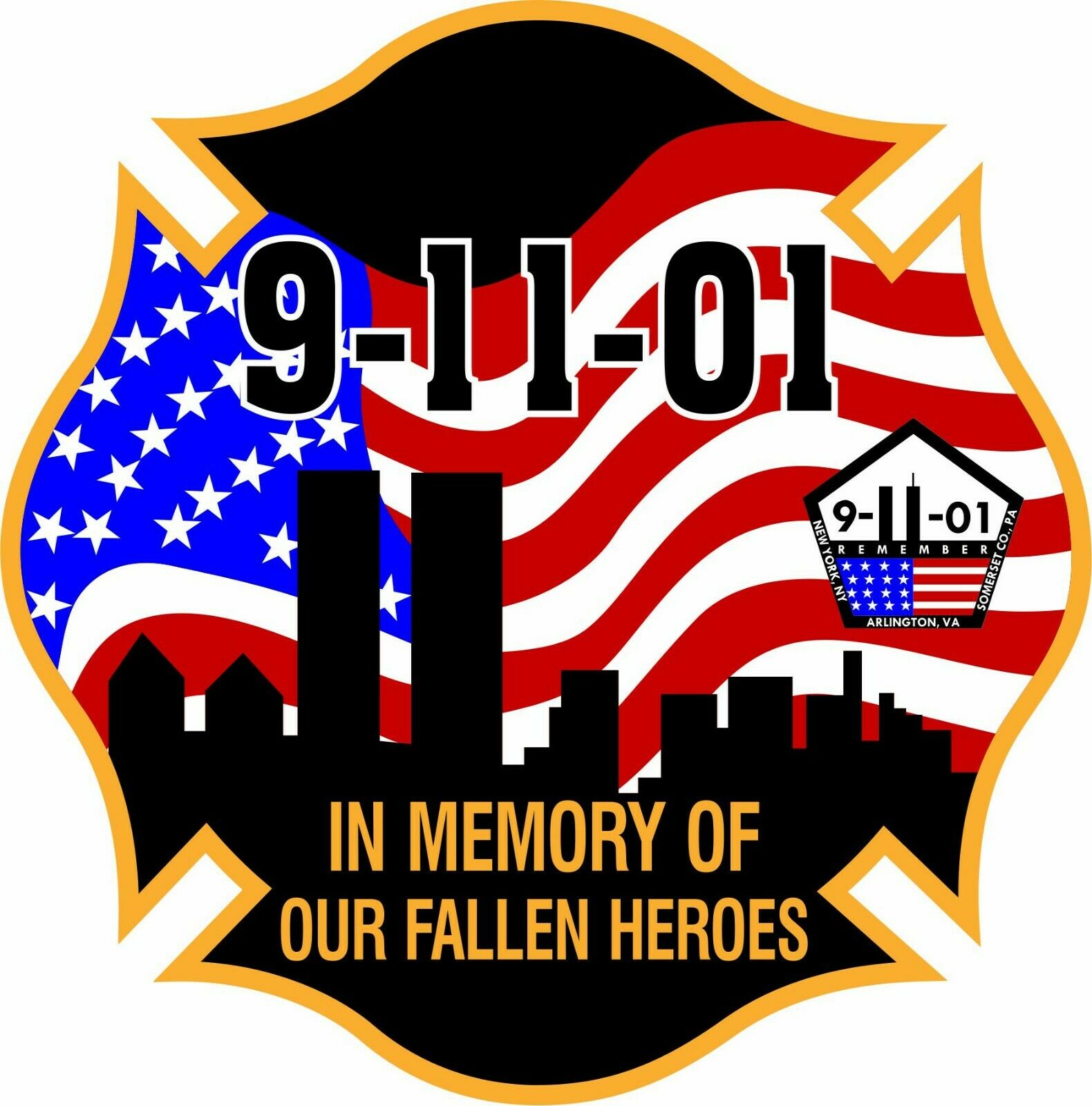 Fallen Heroes Memorial 911 Window Decal - Various Sizes and Materials ...