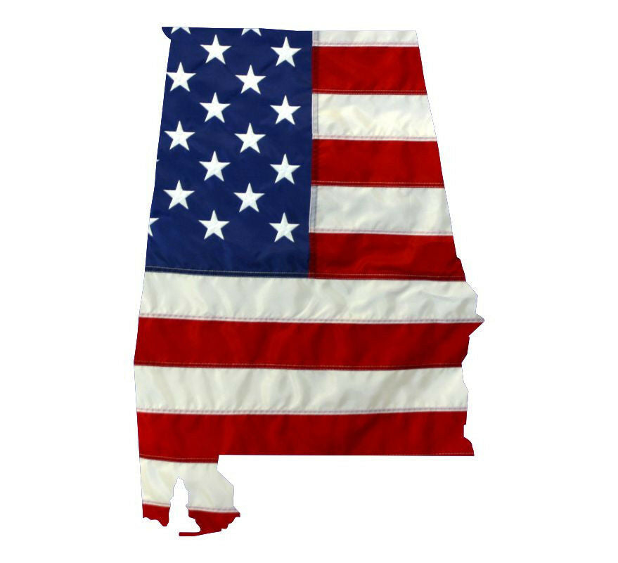 State of Alabama Realistic American Flag Window Decal - Various Sizes ...
