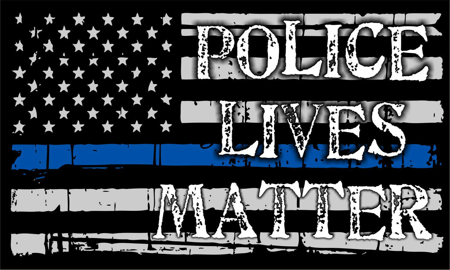 Tattered Police Officer Thin Blue Line Police Lives Matter Flag Decal ...