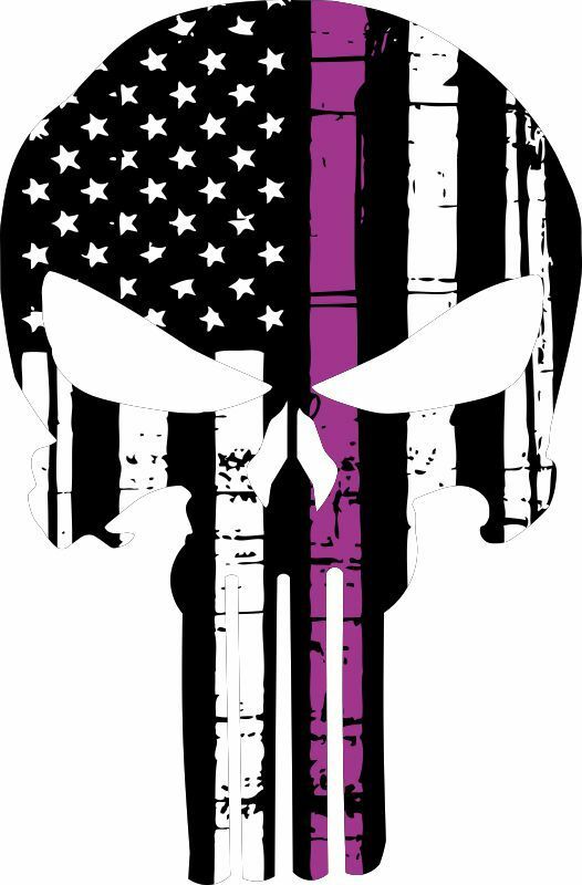 Thin Purple Line Punisher USA Flag Window decal Various Sizes Free Shi ...