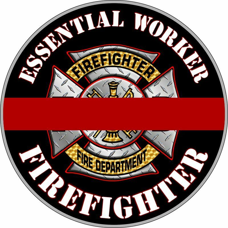 Essential Worker Decal - Fire Department Hardhat/Window Sticker - Vari ...
