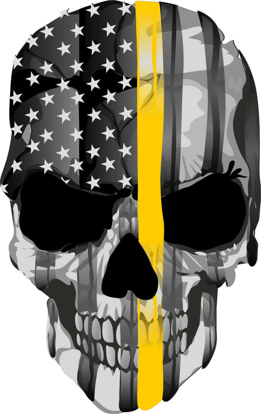 Thin Yellow Line decal - Punisher Skull yellow Line USA Version 2 Vari ...