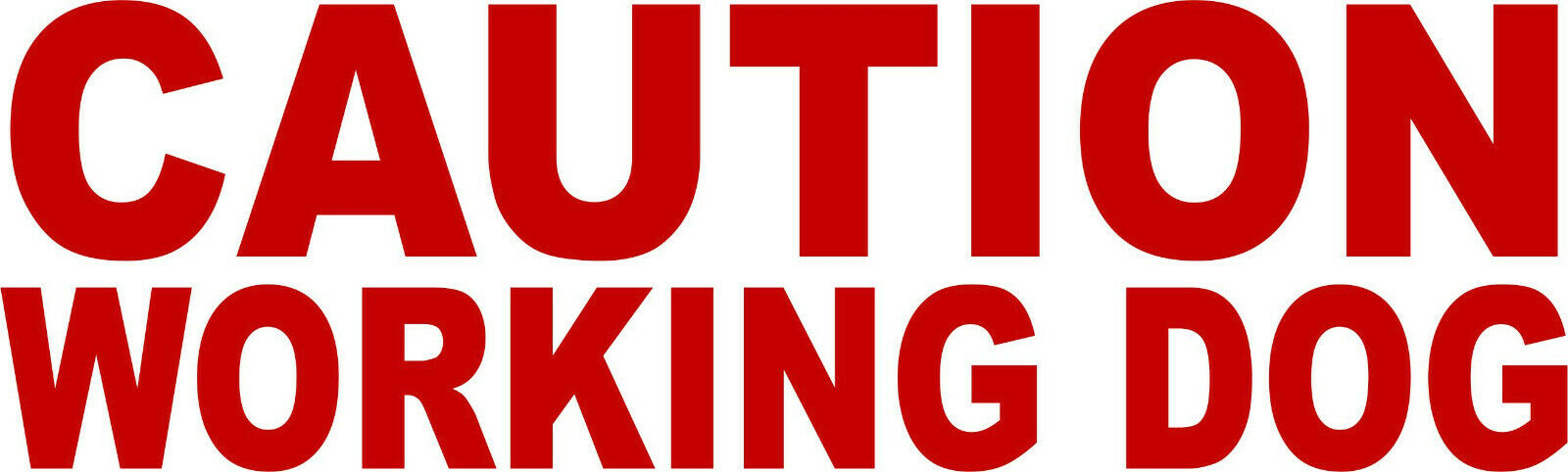 Caution Working Dog Exterior Window Decal - Various Color and Material ...
