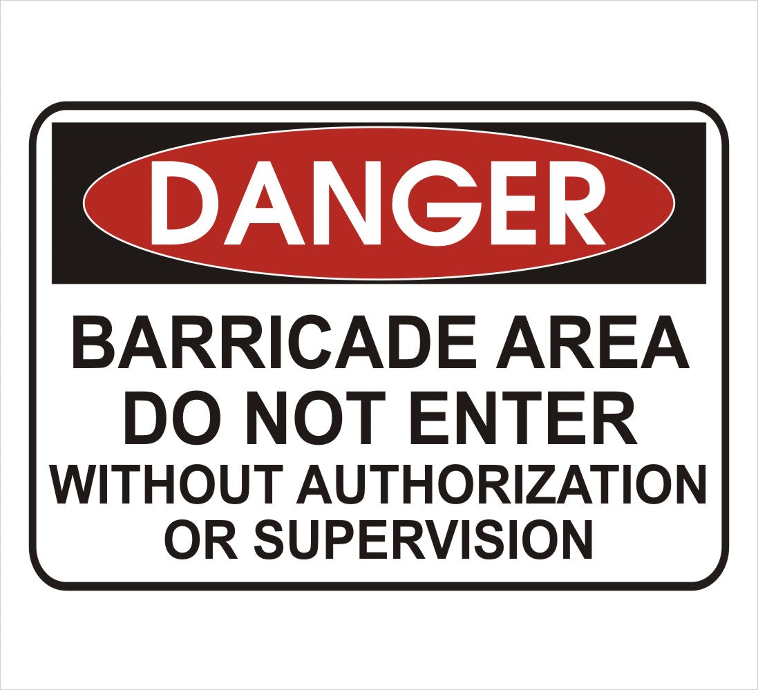 Barricade Area Danger Decal – Powercall Sirens LLC