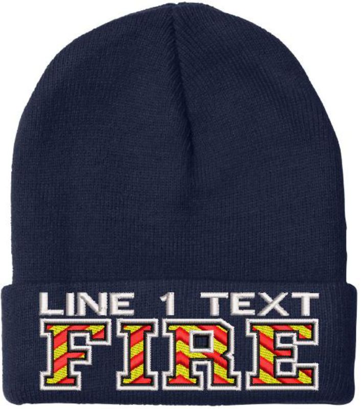 Chevron FIRE Style Customized Embroidered Winter cuff or beane hat ...