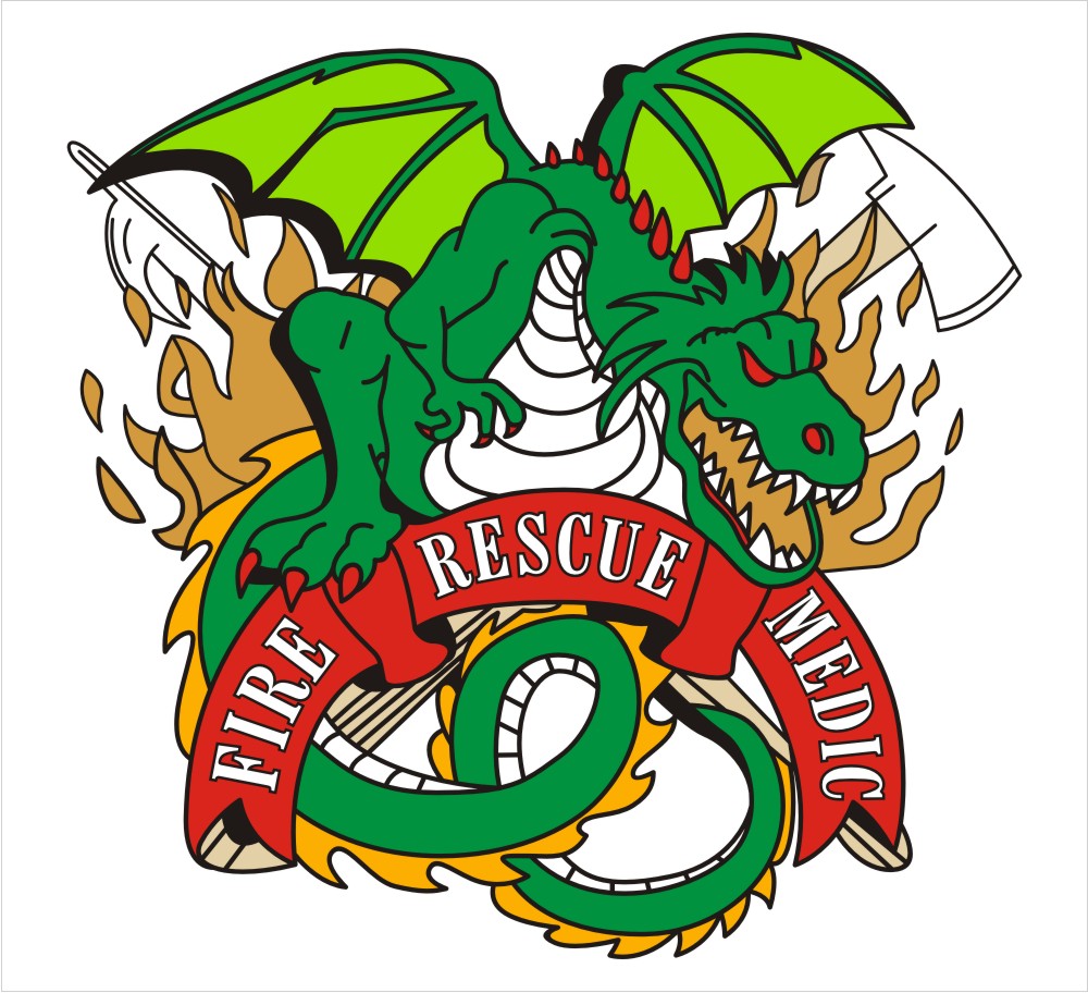 Fire Rescue Medic Dragon Decal – Powercall Sirens LLC
