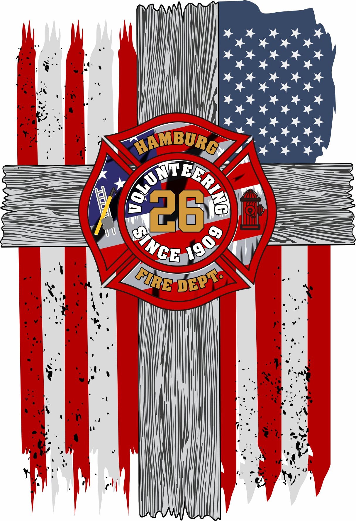 Hamburg Cross Flag Customer Decal – Powercall Sirens LLC