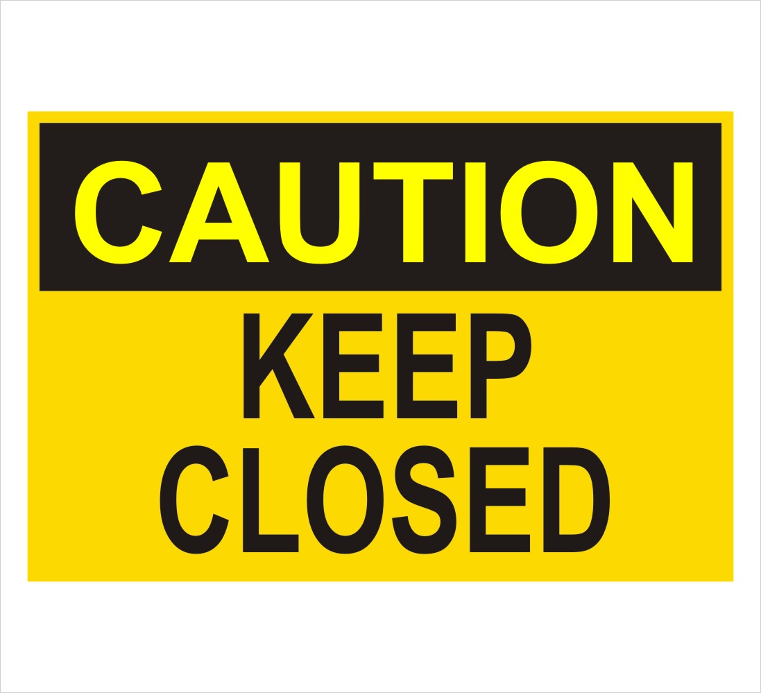 Caution Keep Closed Decal – Powercall Sirens LLC