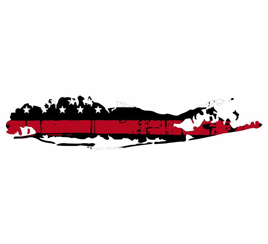 Tattered Thin Red Line Long Island NY Decal – Powercall Sirens LLC