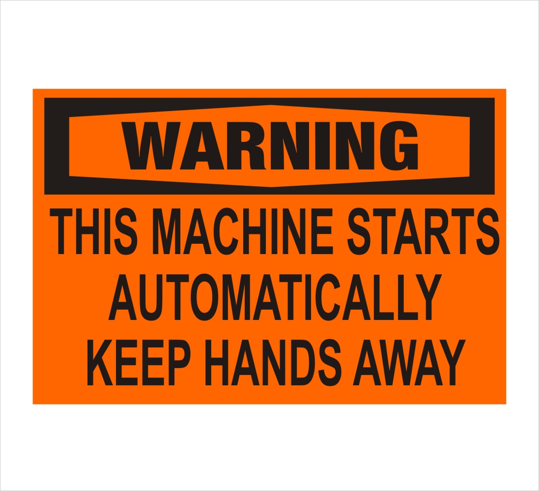 Machine Starts Automatically Keep Hands Away Warning Decal – Powercall ...
