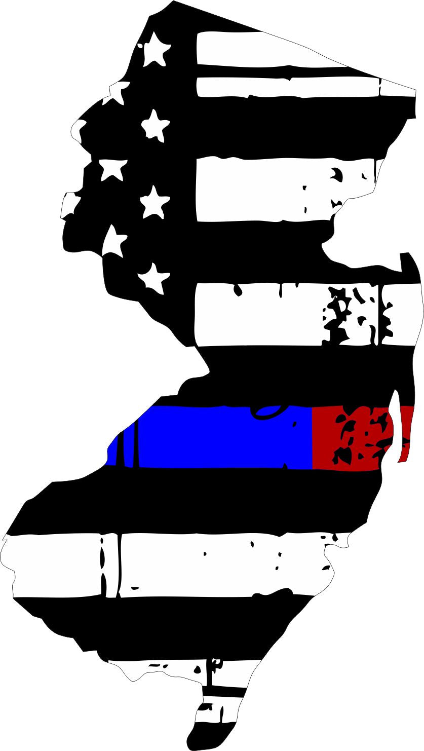 State of New Jersey Blue Red Line Decal – Powercall Sirens LLC