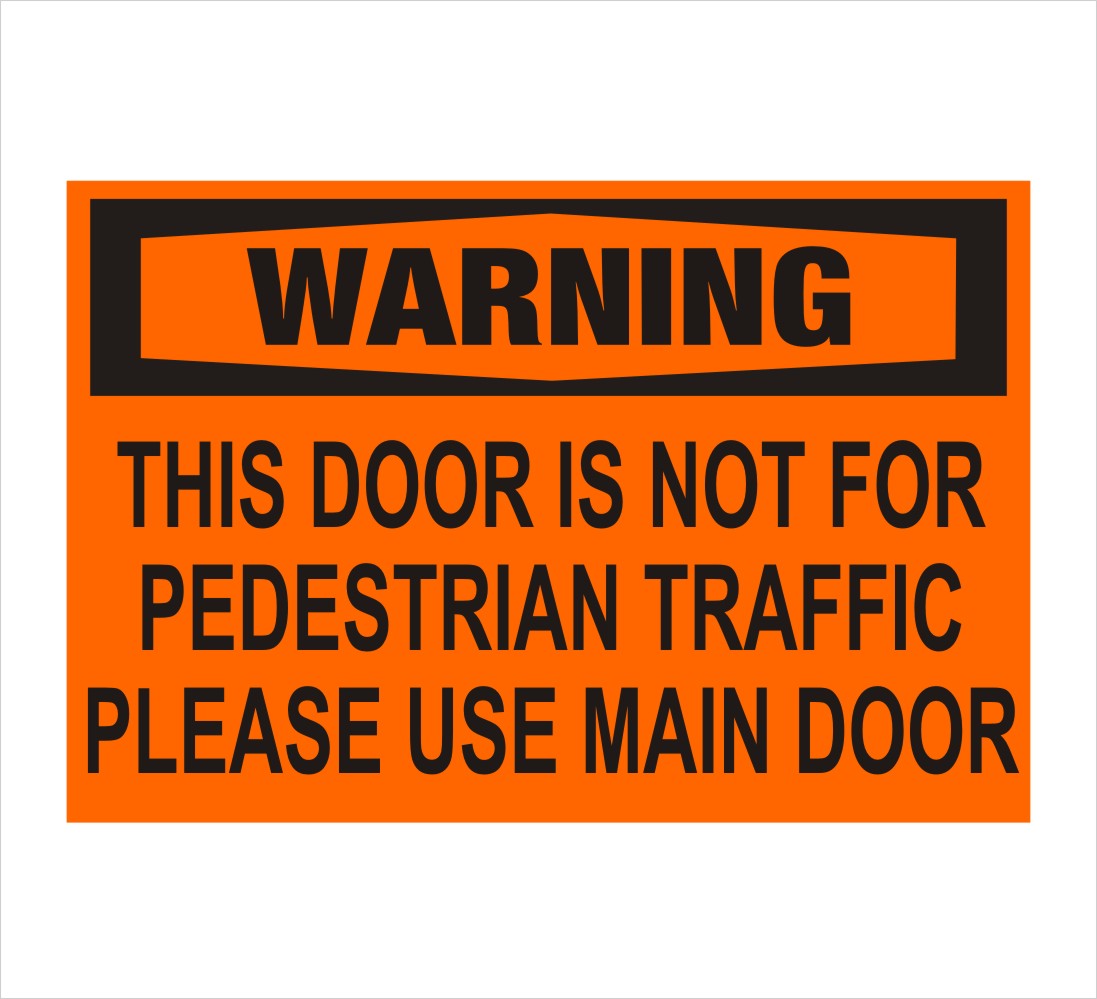 Please Use Main Door Warning Decal – Powercall Sirens LLC