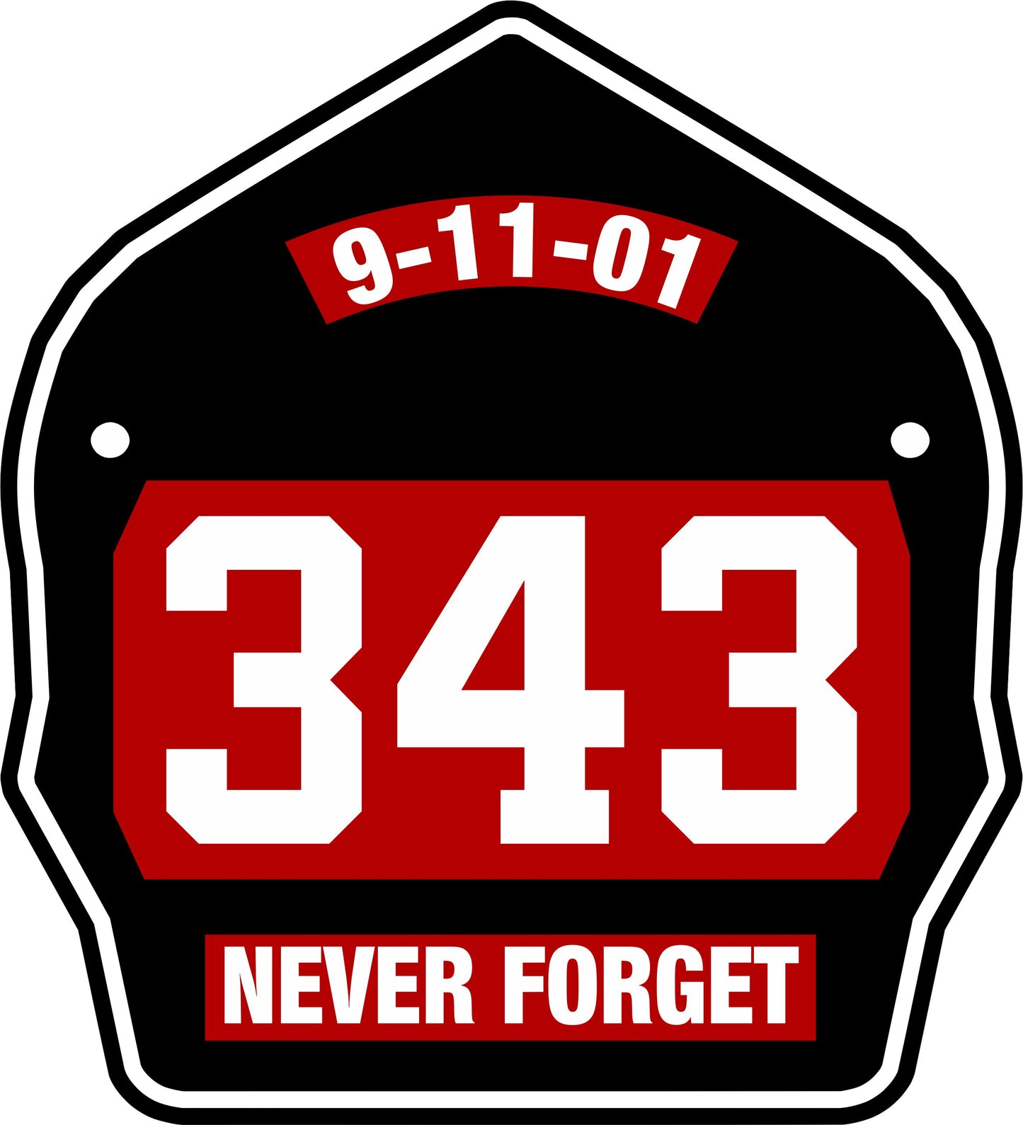 Firefighter Decal - Red Black 343 Powershield Memorial Decal ...