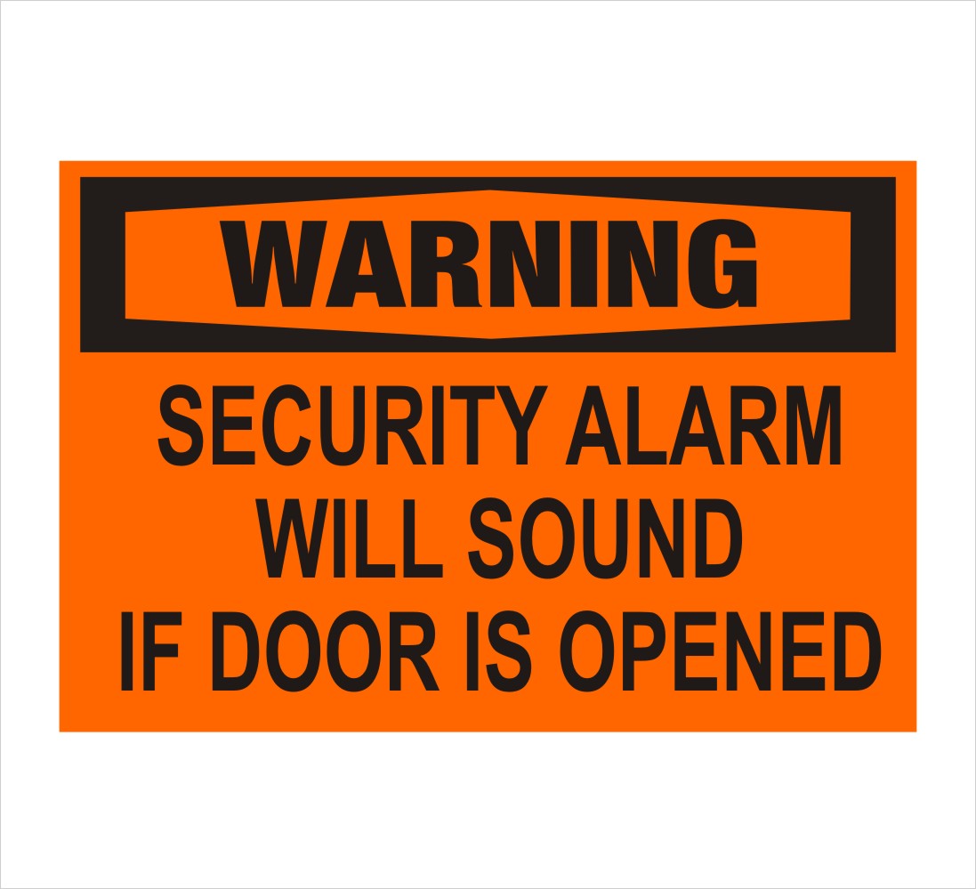 Alarm Sounds When Door Is Opened Warning Decal – Powercall Sirens LLC