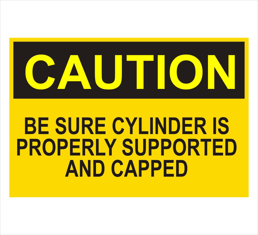 Properly Cap And Support Cylinder Caution Decal – Powercall Sirens LLC